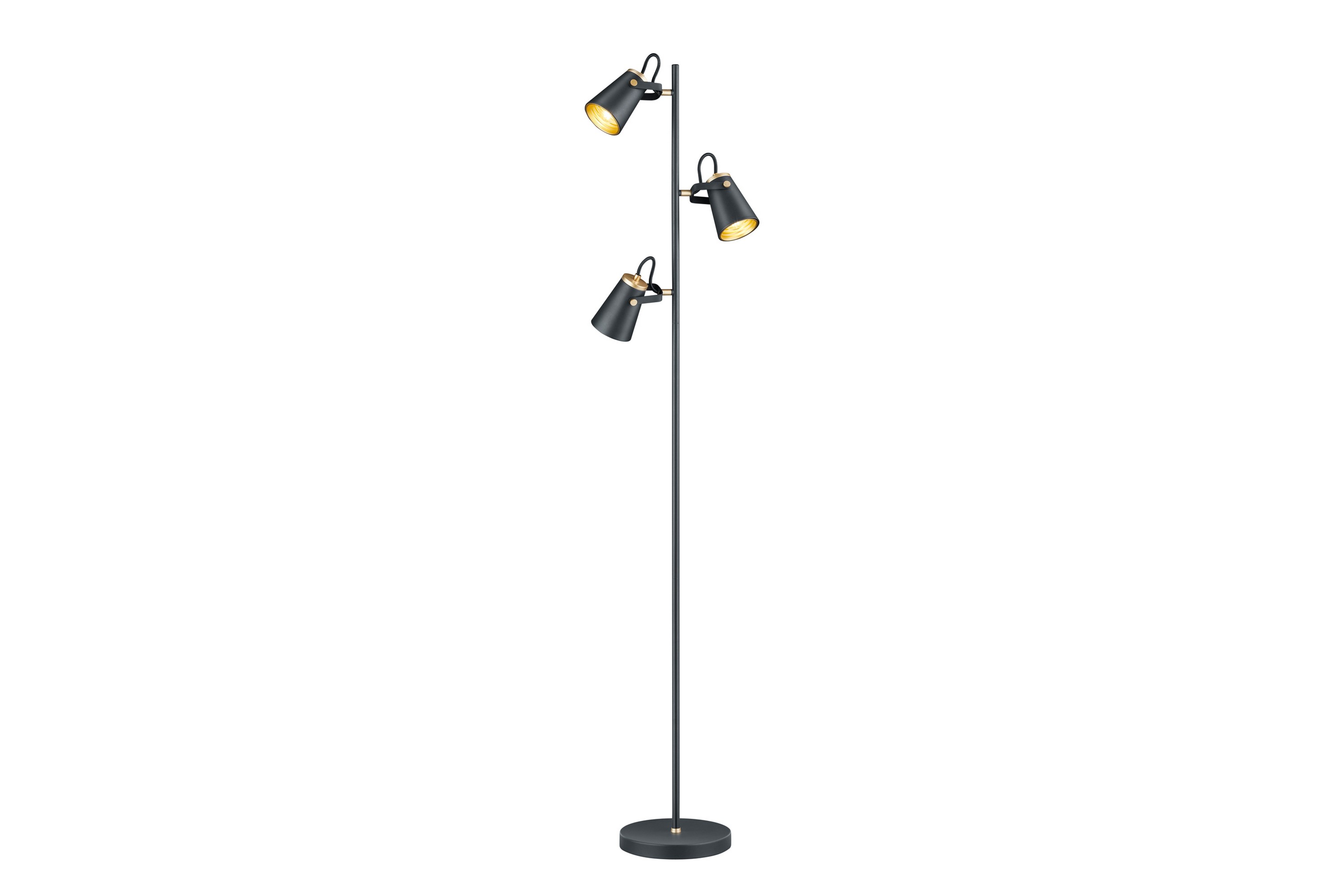 Trio Lighting Edward golvlampa 3L E14 mattsvart/ guld Svart/Guld - Belysning | Chilli