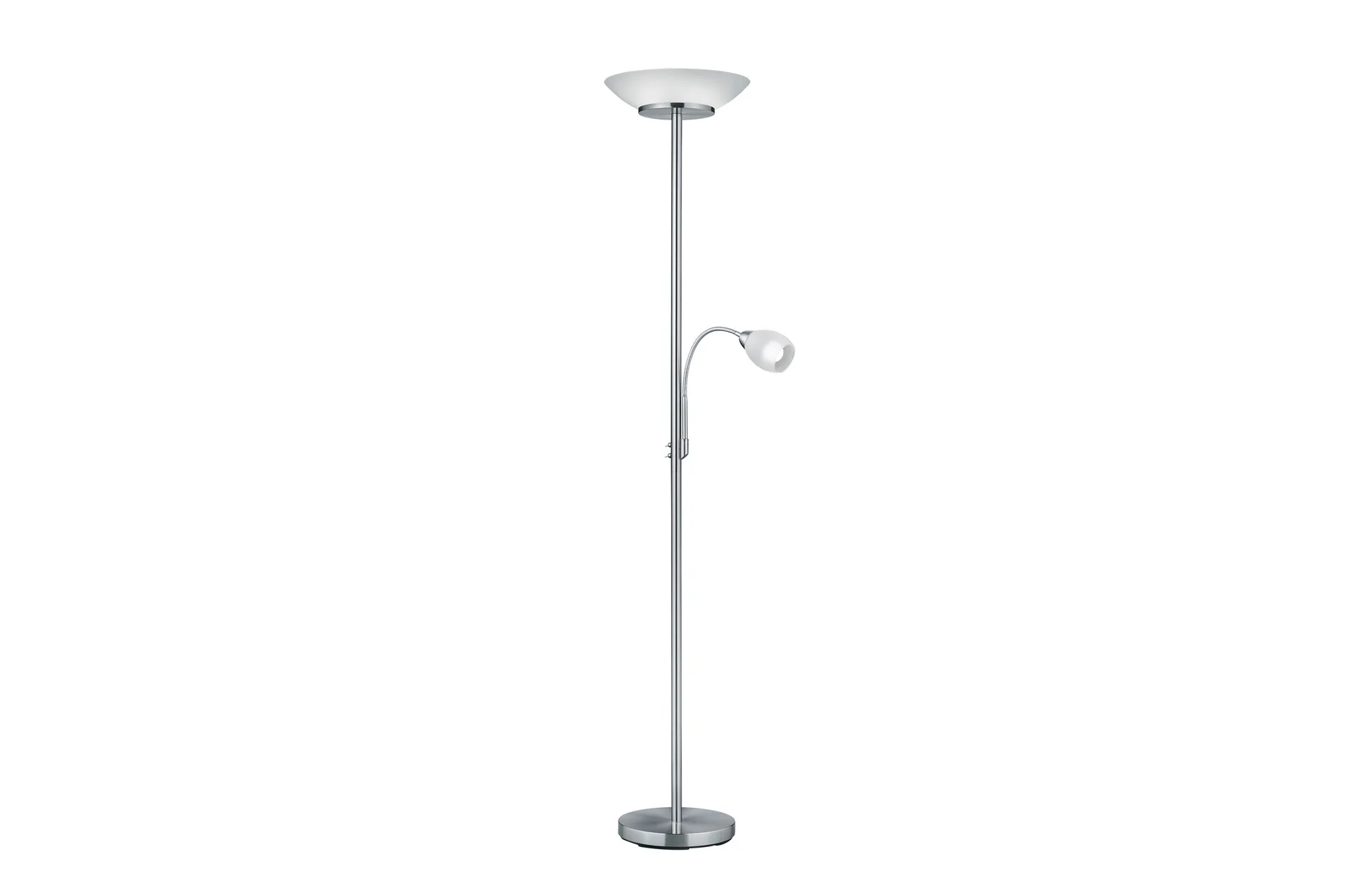 Trio Lighting Gerry golvlampa E27+E14 borstad stål Borstad stål ...