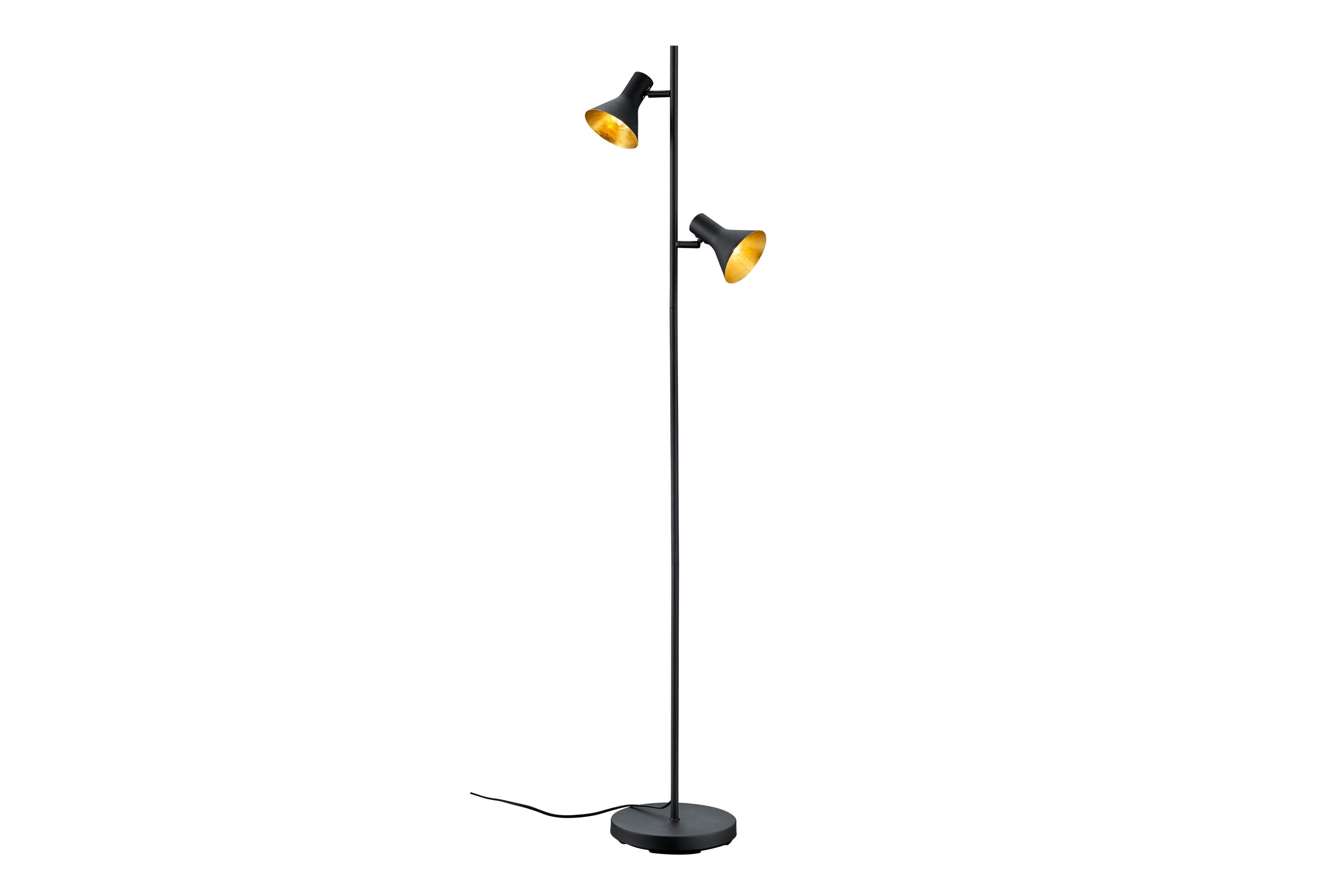 Trio Lighting Nina Golvlampa 2L E14 svart/ guld Matt svart/Guld - Belysning & el - Trademax