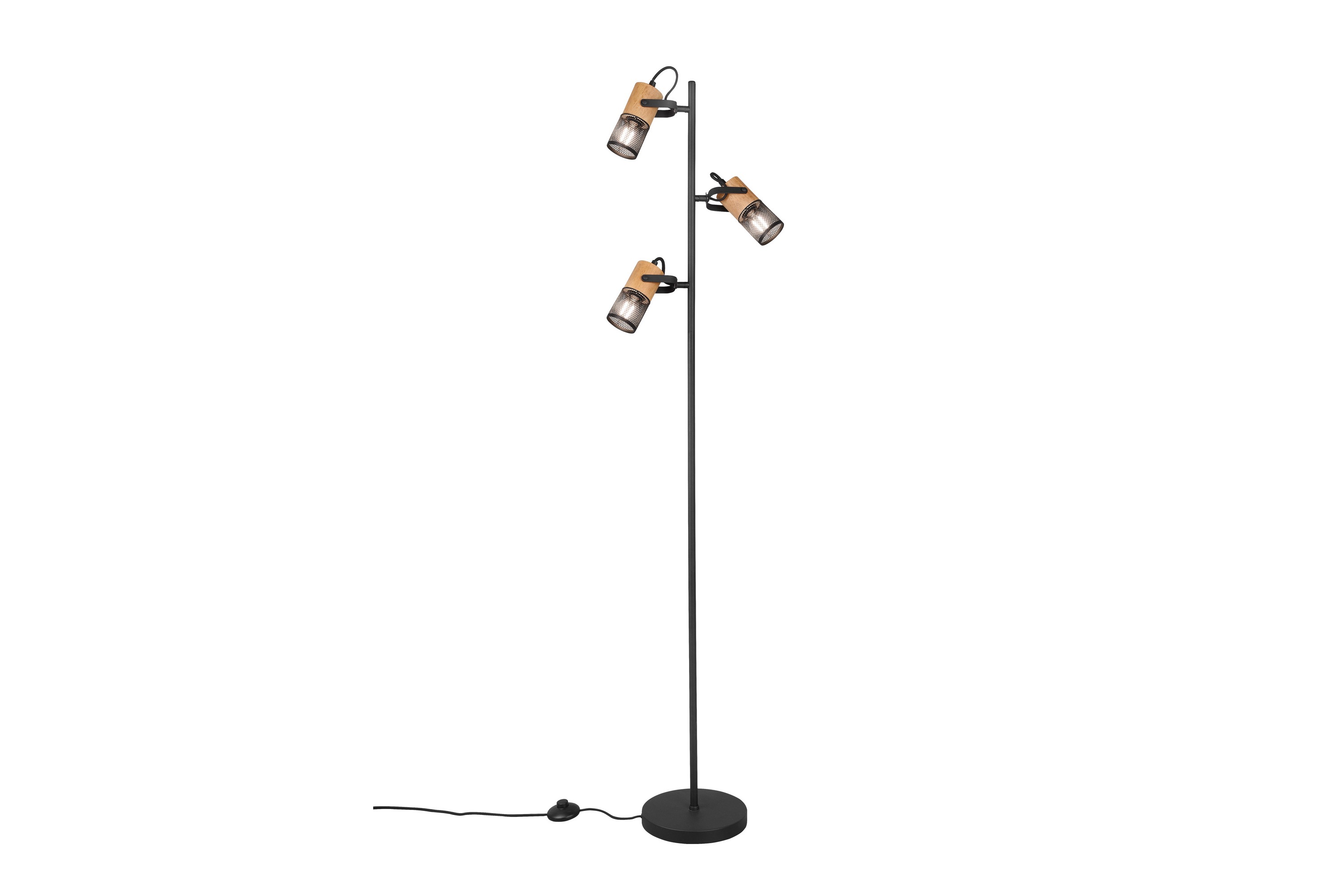 Trio Lighting Tosh Golvlampa E27 mattsvart Natur/Matt svart - Belysning & el - Trademax