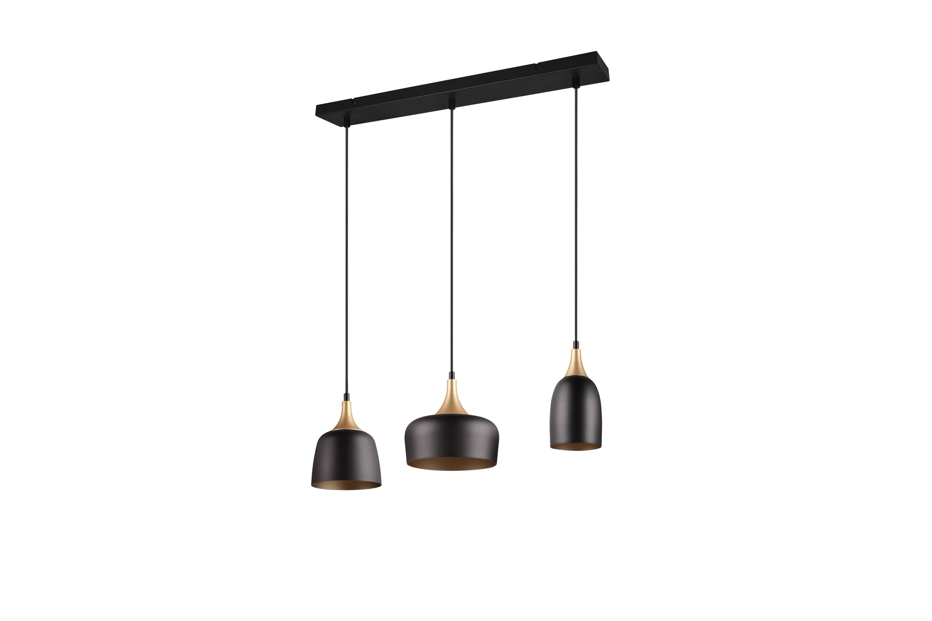 Trio Lighting Chiraz Taklampa 3L E27 mattsvart/ mattmässing Matt svart/Matt mässing - Belysning ...