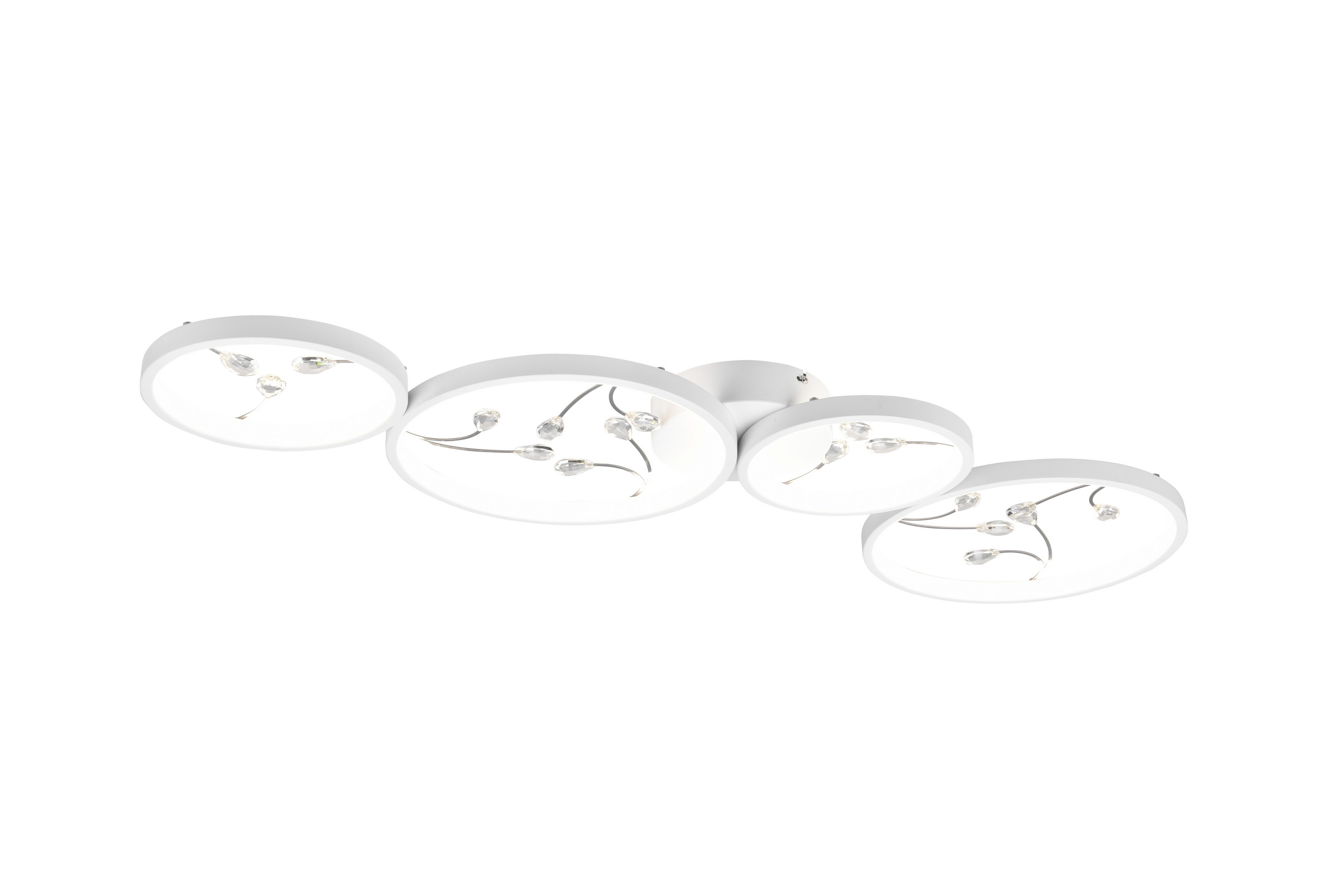 Trio Lighting Groovy LED Plafond 4L mattvit/ krom Matt vit/Krom - Belysning & el - Trademax