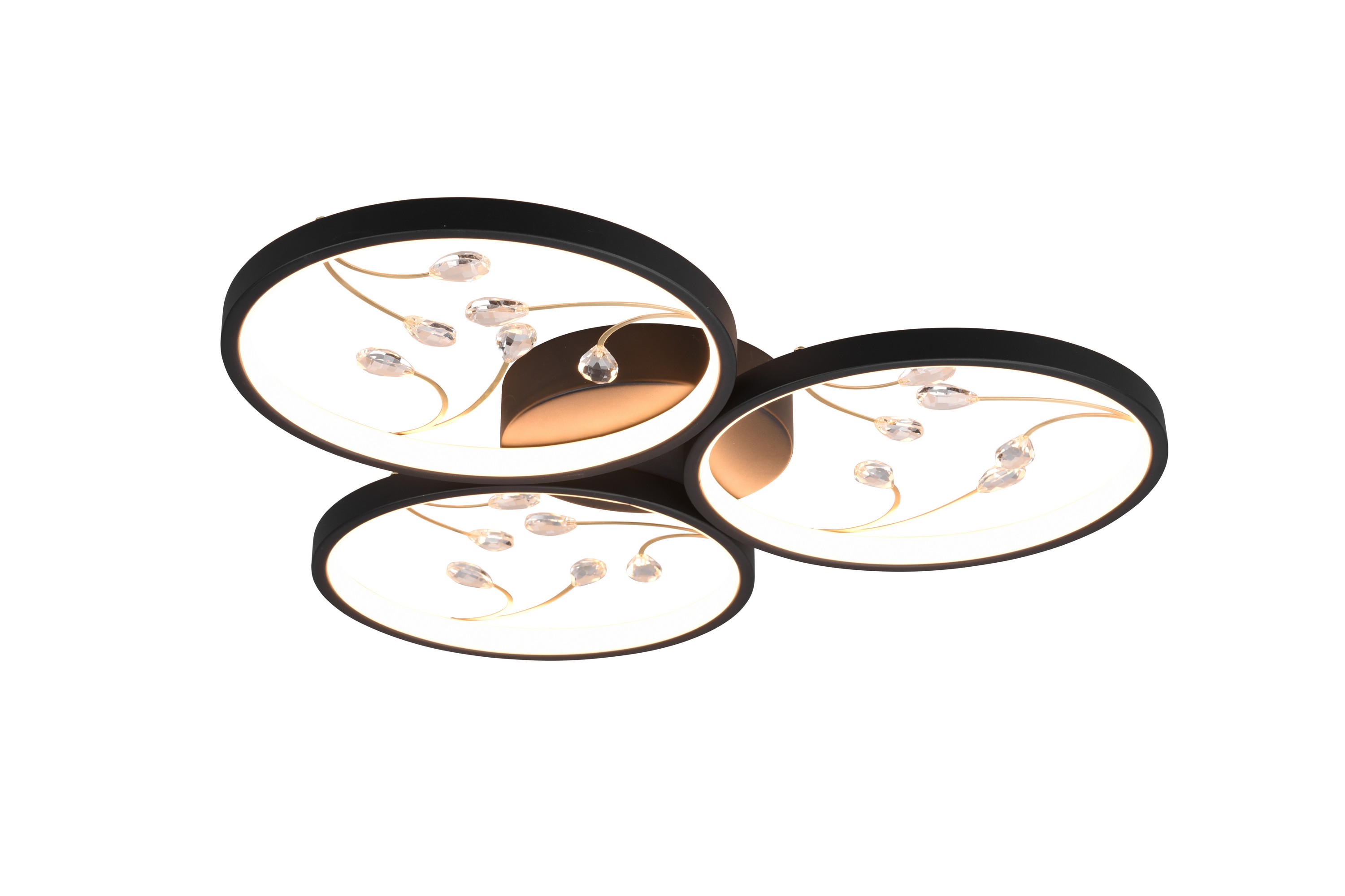 Trio Lighting Groovy LED Plafond 3L mattsvart/ guld Matt svart/Guld - Belysning & el - Trademax