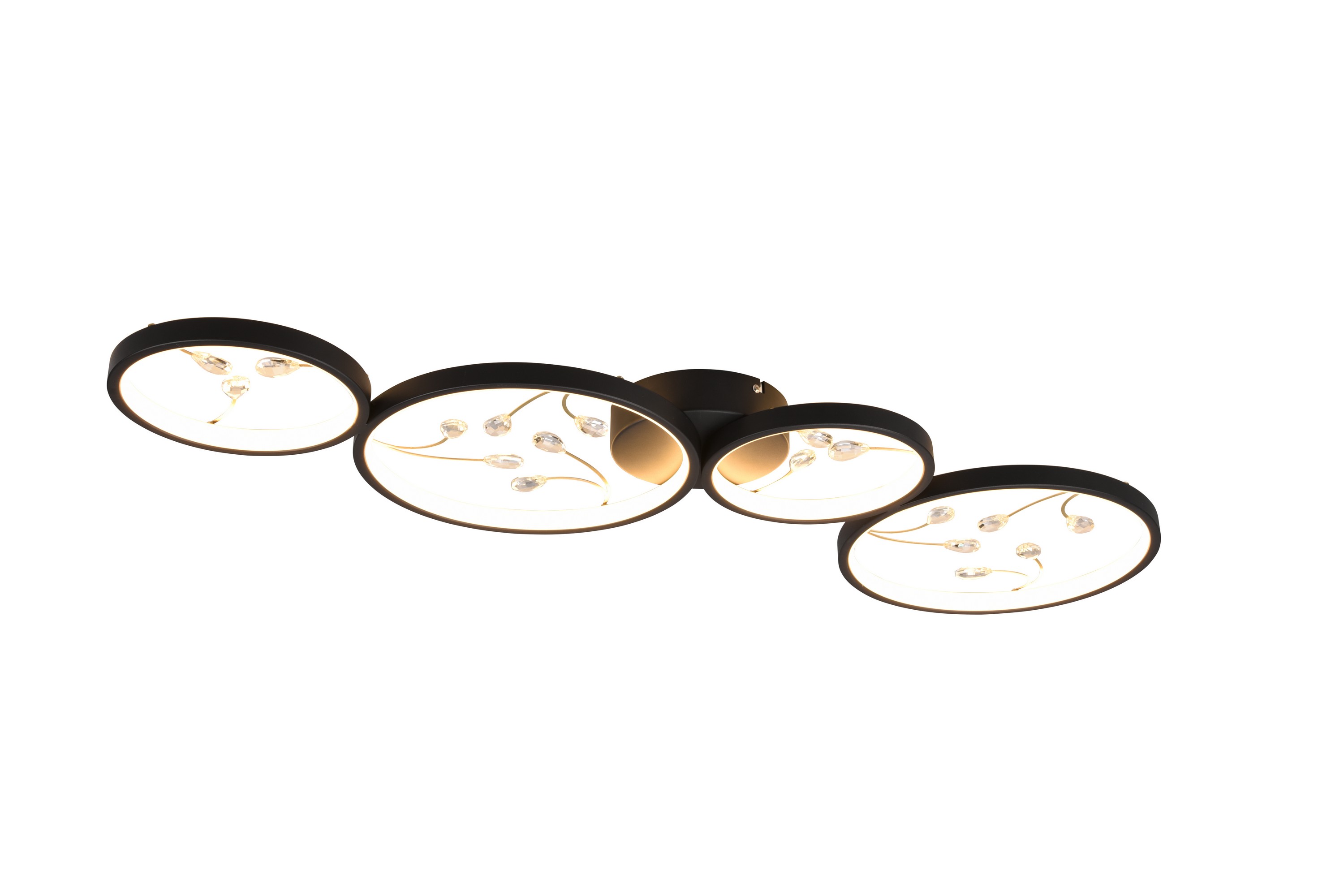 Trio Lighting Groovy LED Plafond 4L mattsvart/ guld Matt svart/Guld - Belysning & el - Trademax