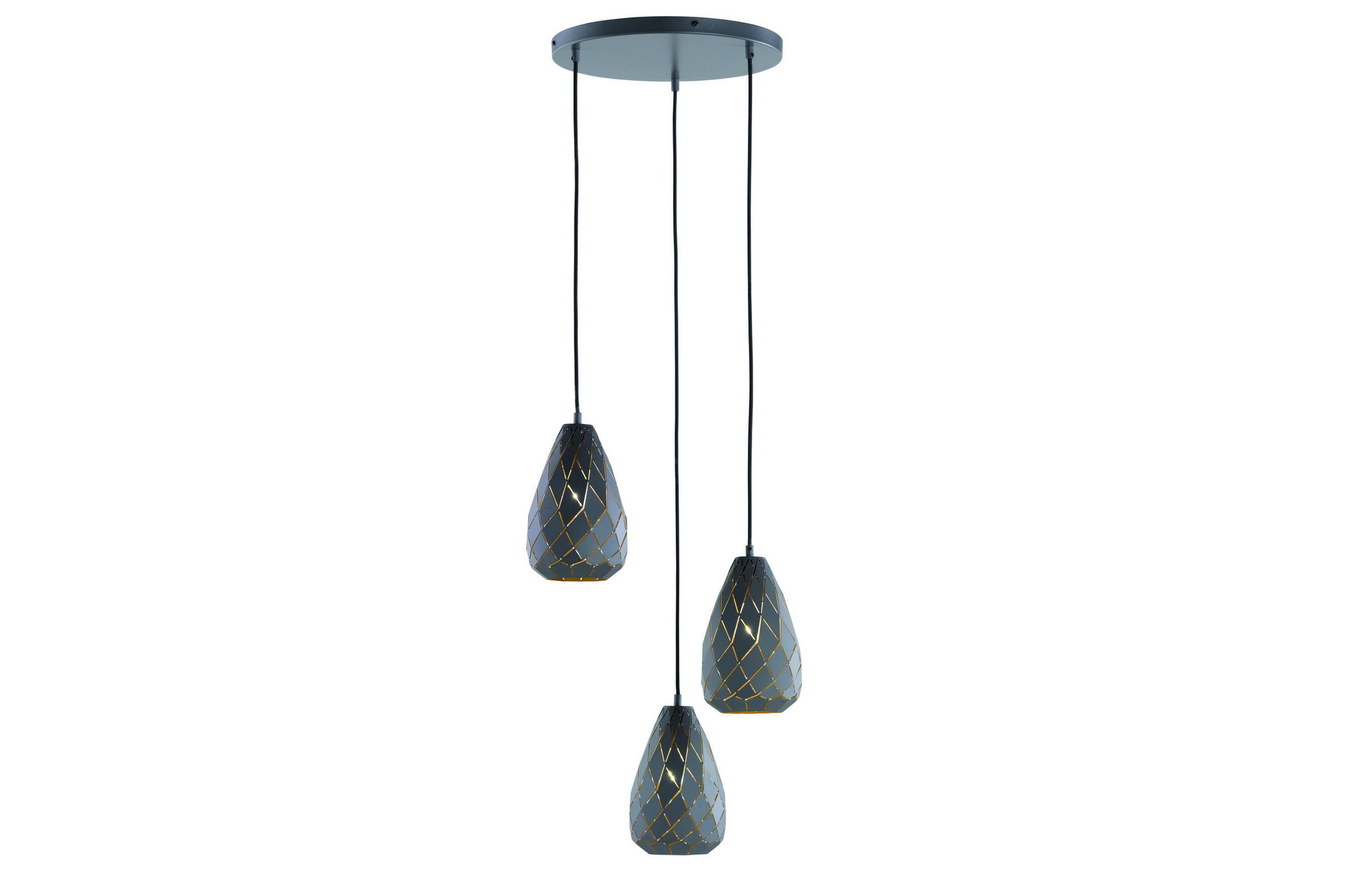 Trio Lighting Trio Lighting Onyx taklampa 3L E27 antracit/ guld Guld - Belysning & el - Trademax