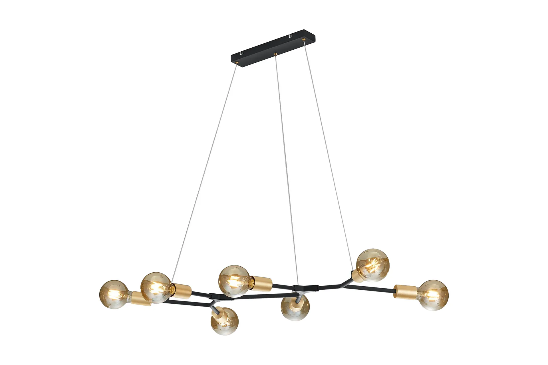 Trio Lighting Cross taklampa 7L E27 mattsvart/ guld Matt svart/Guld ...