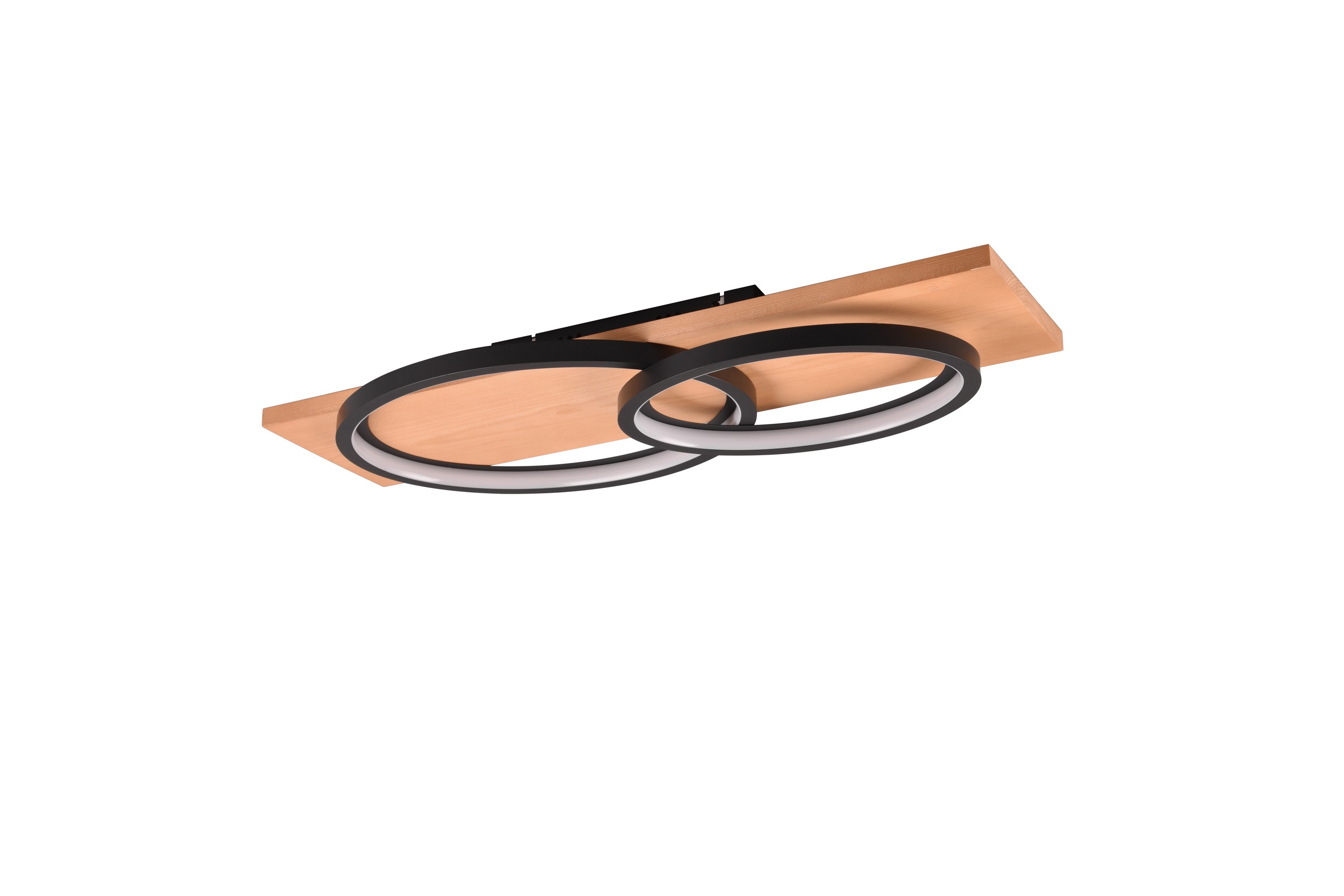 Trio Lighting Barca LED Plafond 2L mattsvart/ trä Matt svart - Belysning & el - Trademax