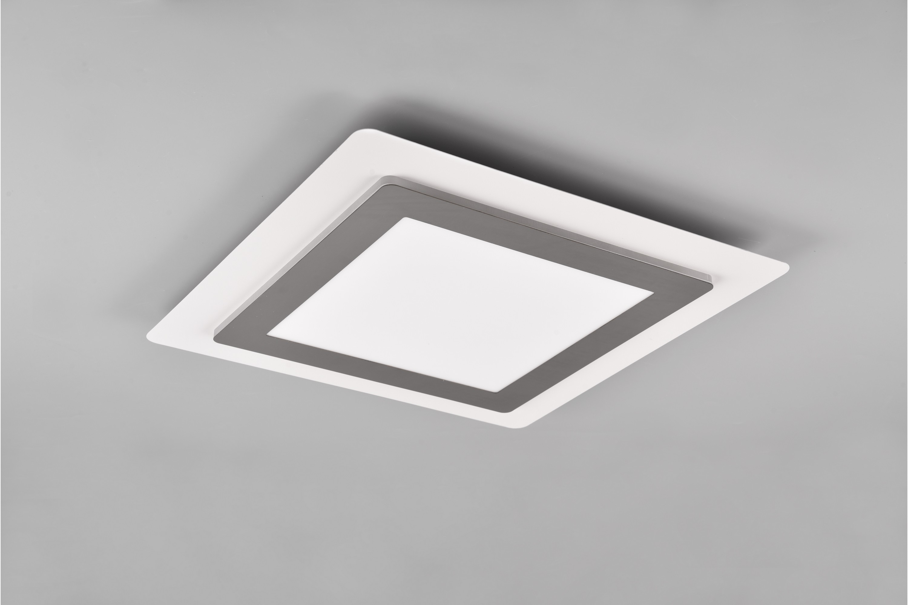 Trio Lighting Morgan LED Plafond 45x45 cm vit/ borstad stål Borstad ...