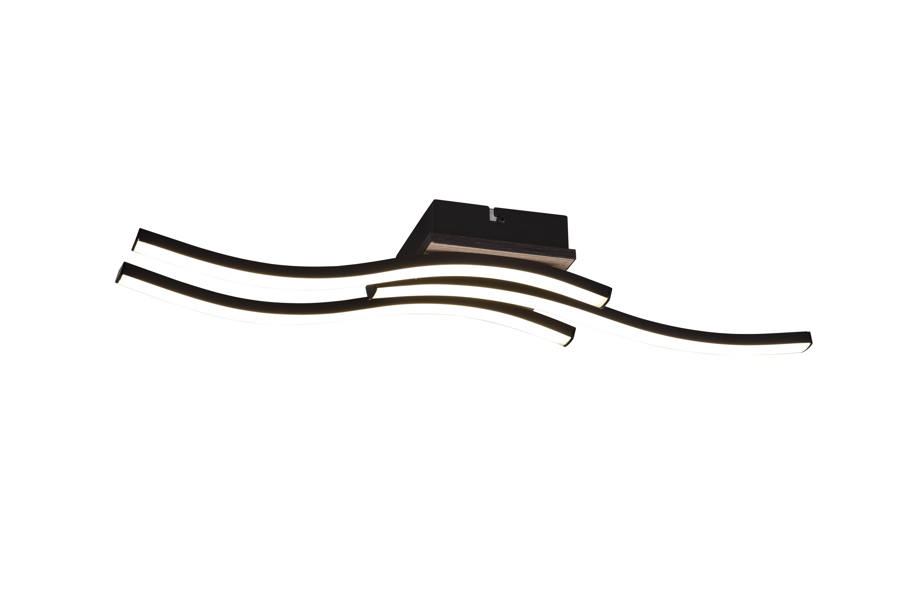 Route LED Taklampa 3L mattsvart/ trä Matt svart/Trä - Belysning & el - Trademax