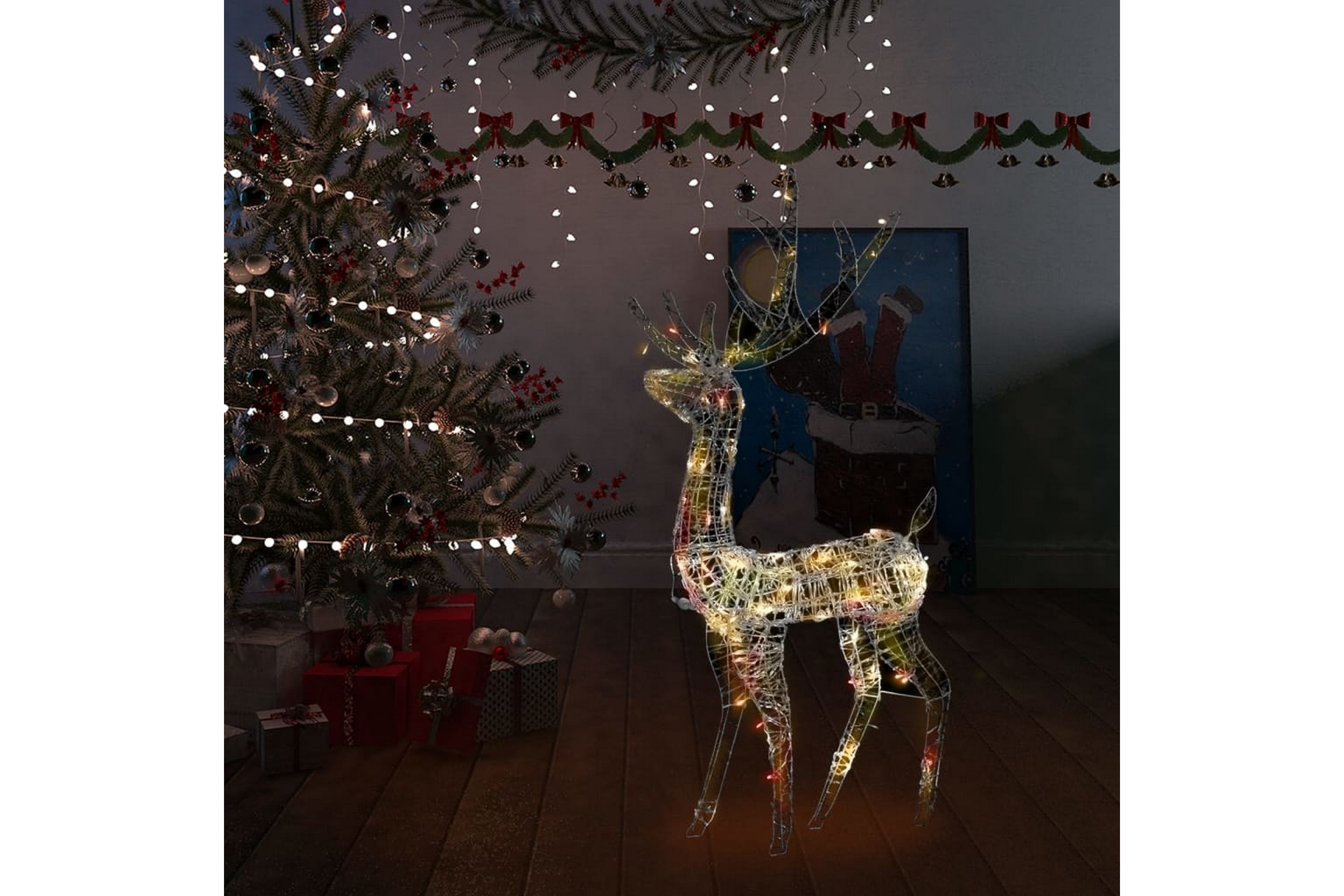 Juldekoration ren akryl 140 LED 128 cm flerfärgad - Belysning ...