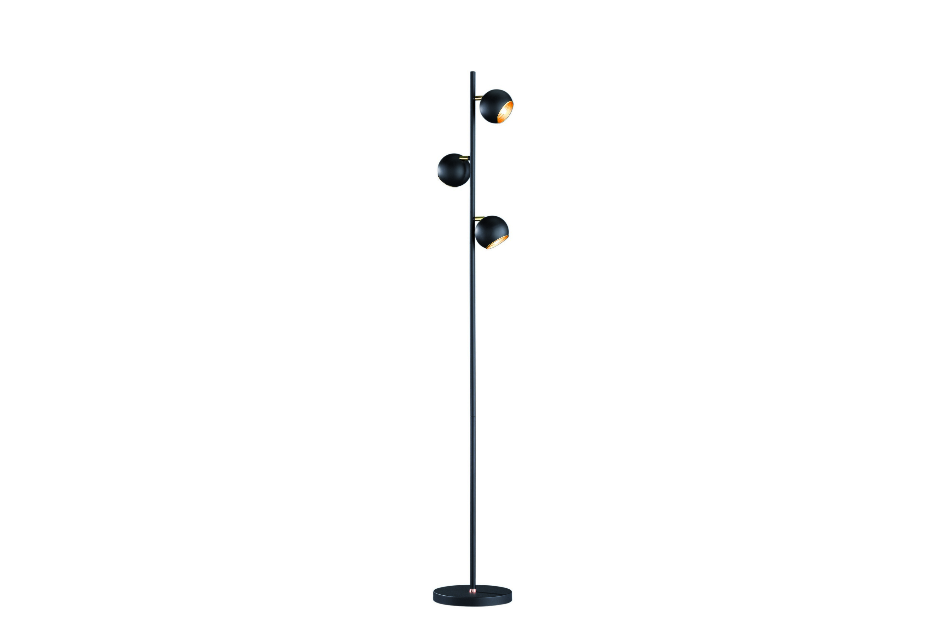 Trio Lighting Trio Dakota gulvlampe Sort / guld - Belysning | Trademax