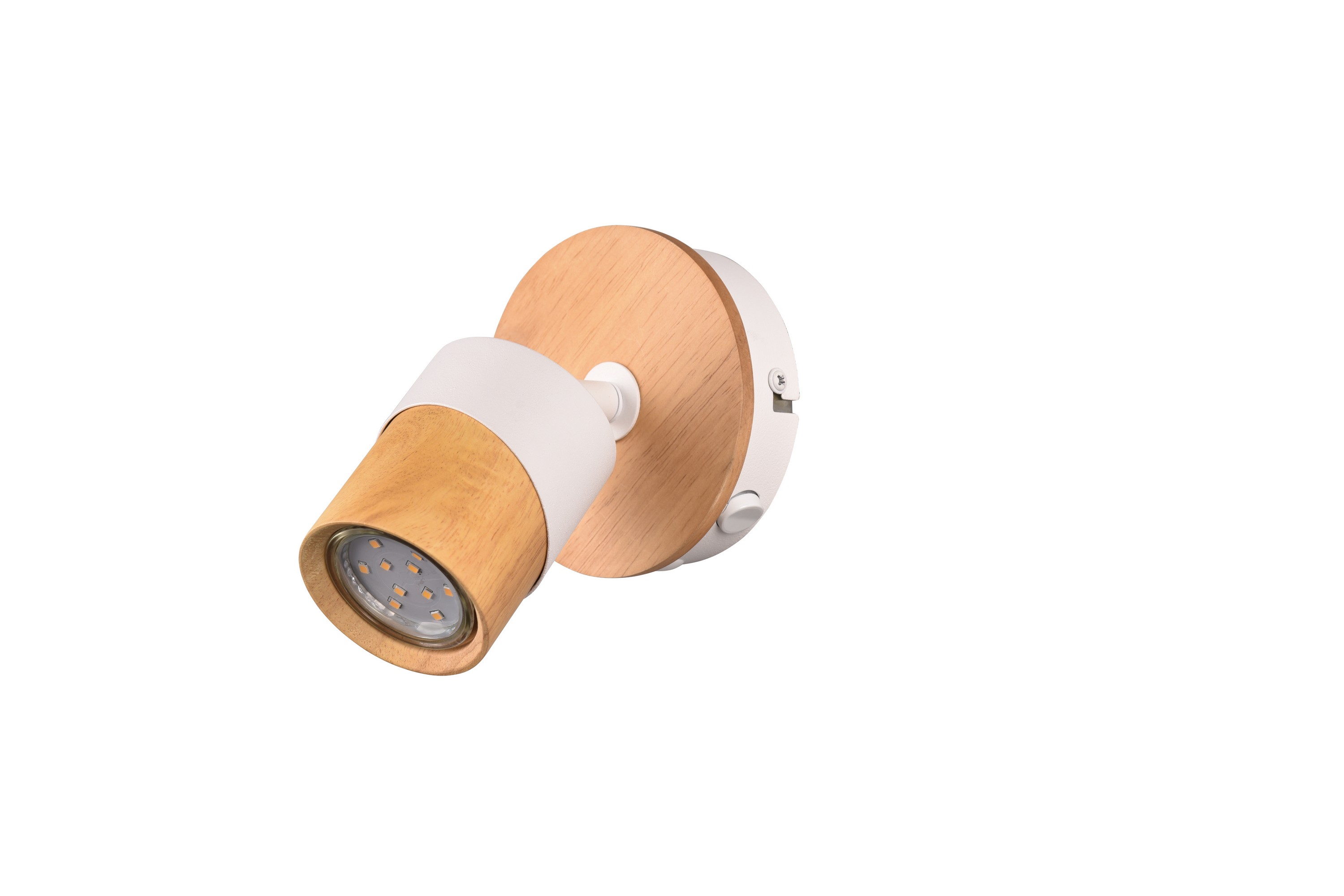 Trio Lighting Aruni Spotlight 1L GU10 trä/mattvit Trä/Matt vit - Belysning & el - Trademax