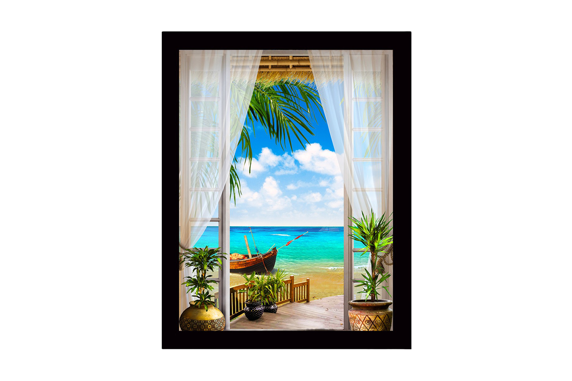 Billede med ramme flerfarvet 44x15 cm - Boligtilbehør | Trademax