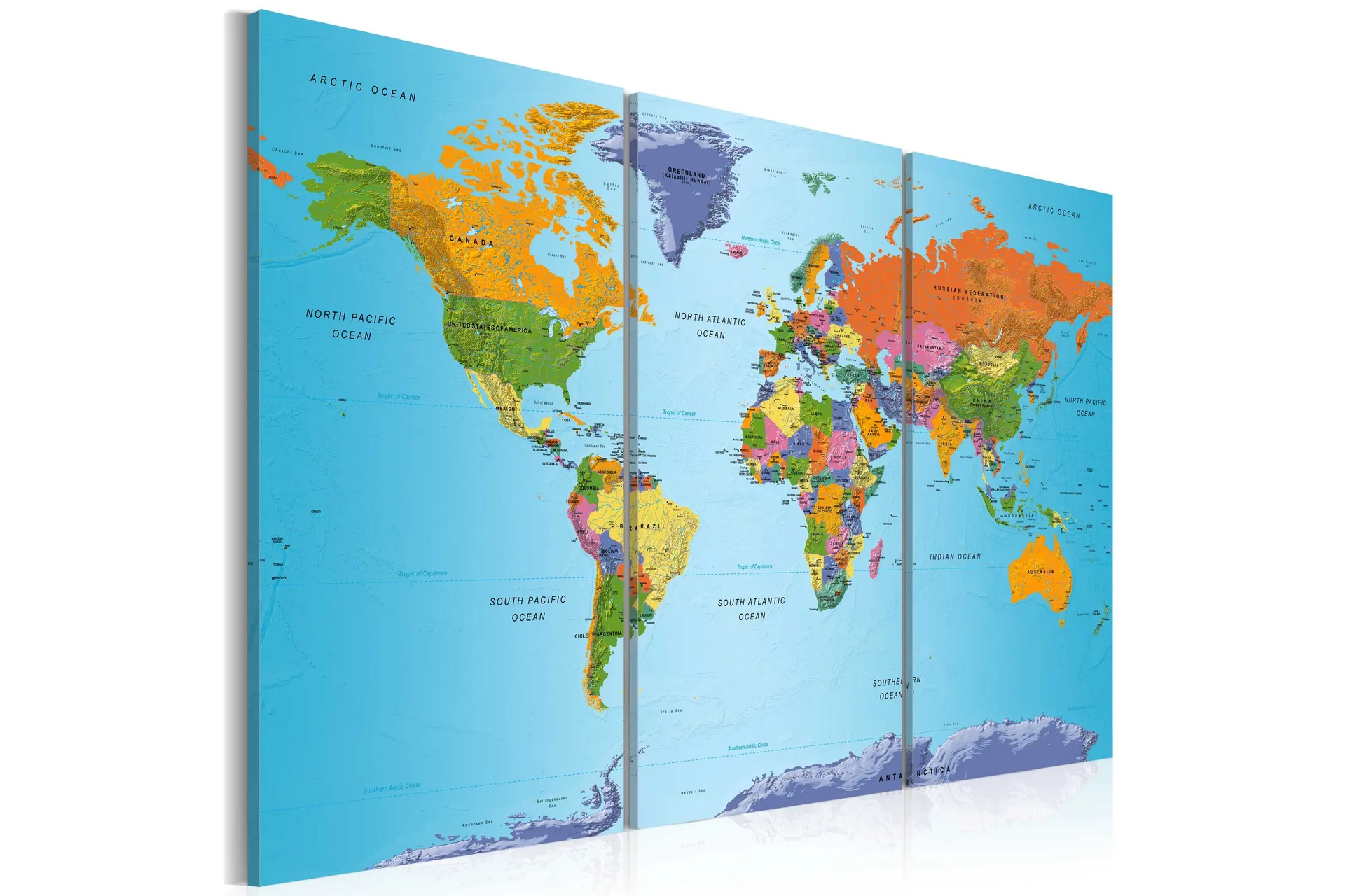 Billede World Map Colourful Note 90x60 Artgeist sp. z o. o ...