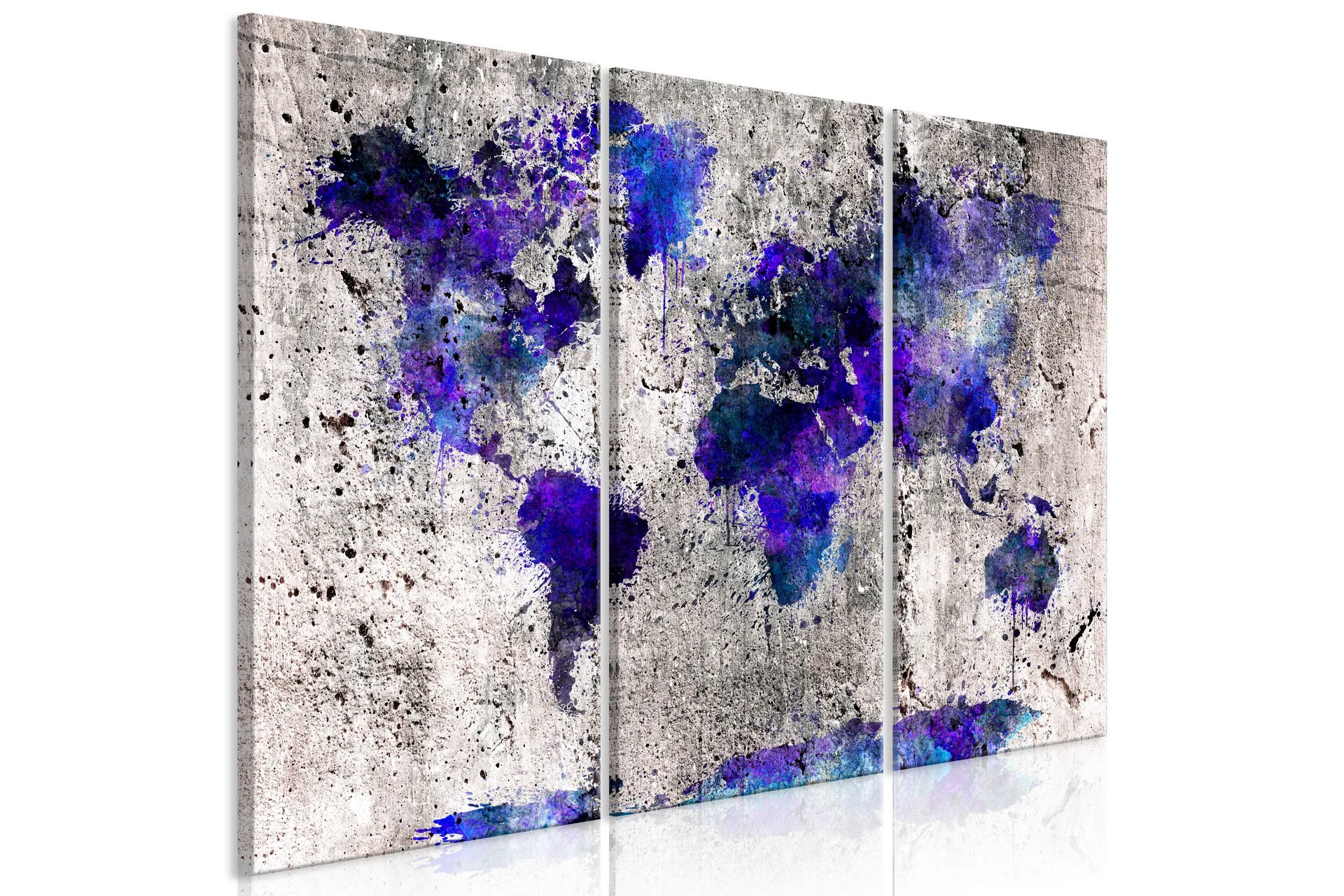 Billede World Map Ink Blots 3 Parts 120x80 Artgeist sp. z o. o ...