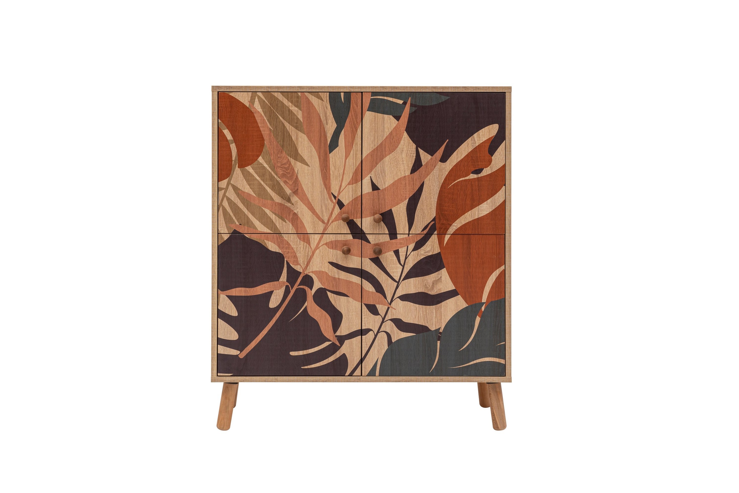 Palm Highboard 95x111 cm Brun/Svart Hanah Home - Förvaring - Trademax