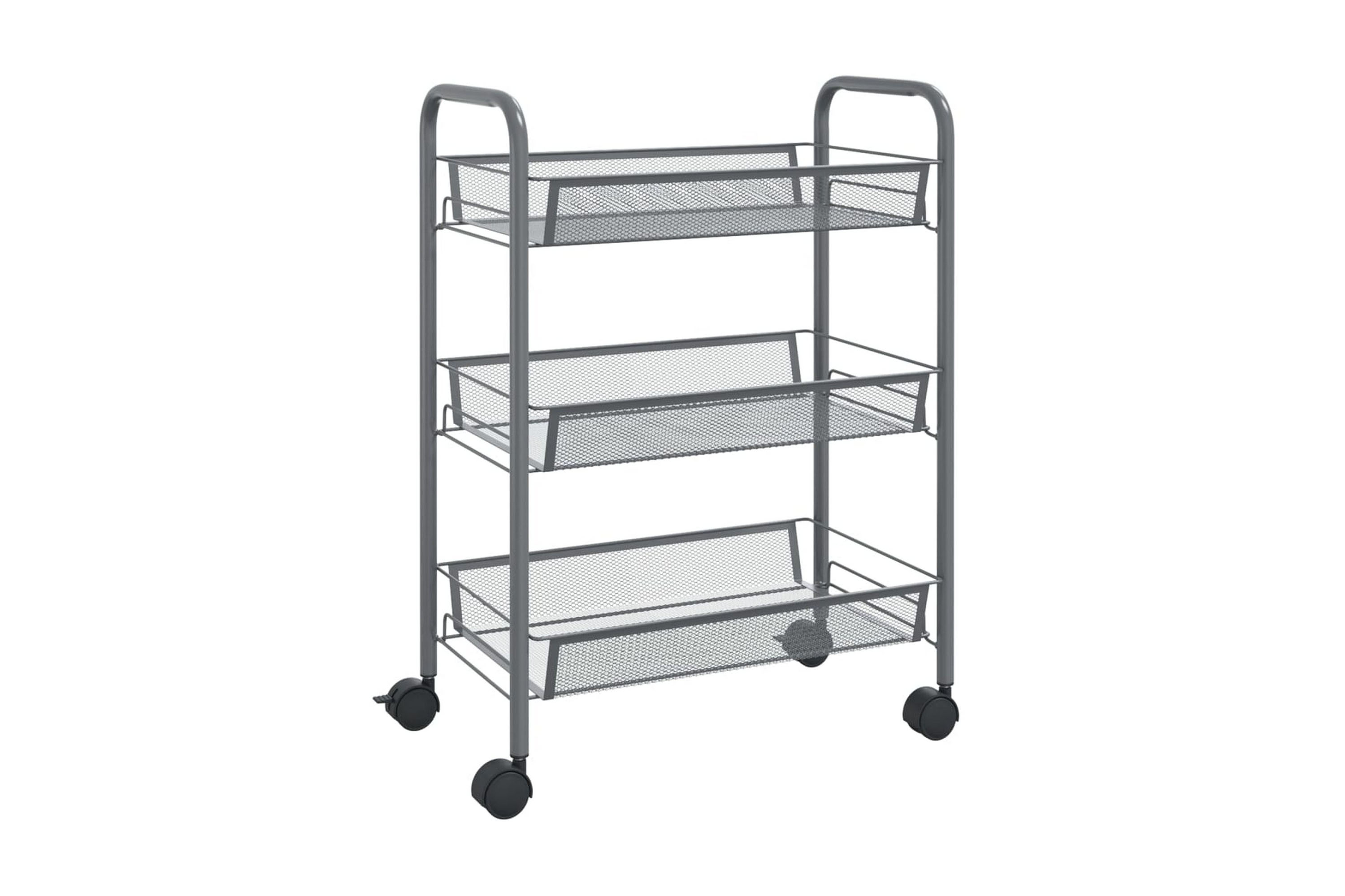 Rullvagn 3 våningar grå 46x26x64 cm järn - Förvaring - Furniturebox