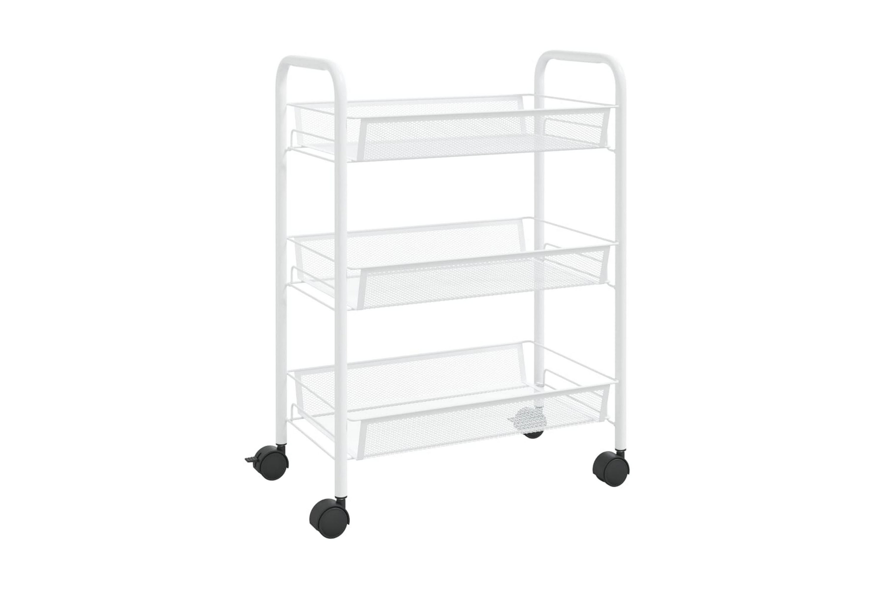 Rullvagn 3 våningar vit 46x26x64 cm järn - Förvaring - Furniturebox