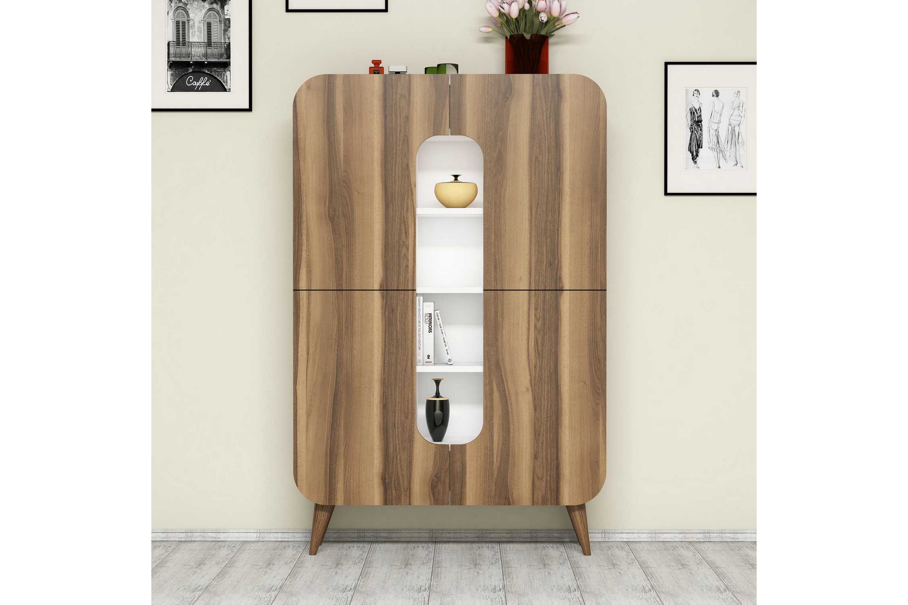 VARRED Förvaringsskåp 108 cm Brun/Vit - Förvaring - Furniturebox