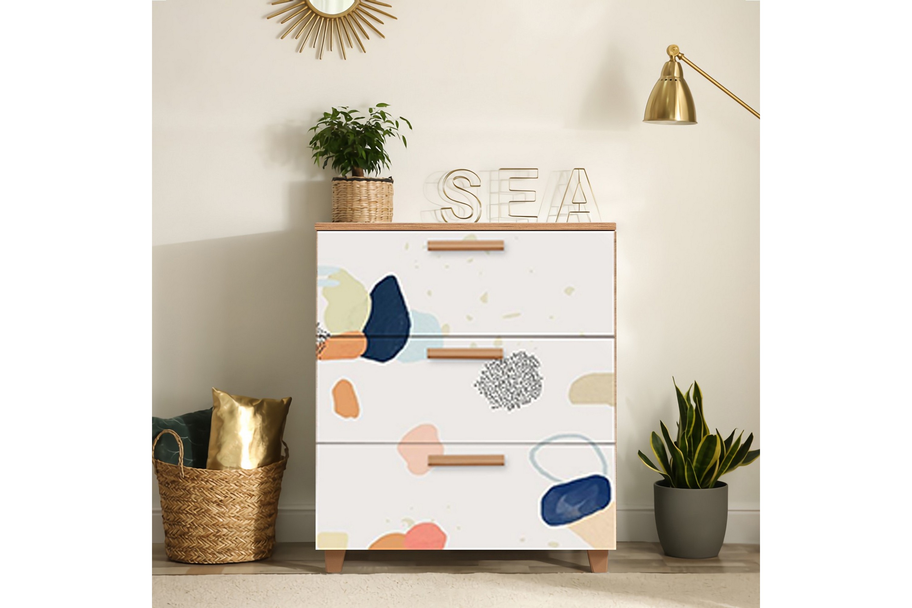 LEVA Byrå 80x95 cm Brun/Vit - Förvaring - Furniturebox