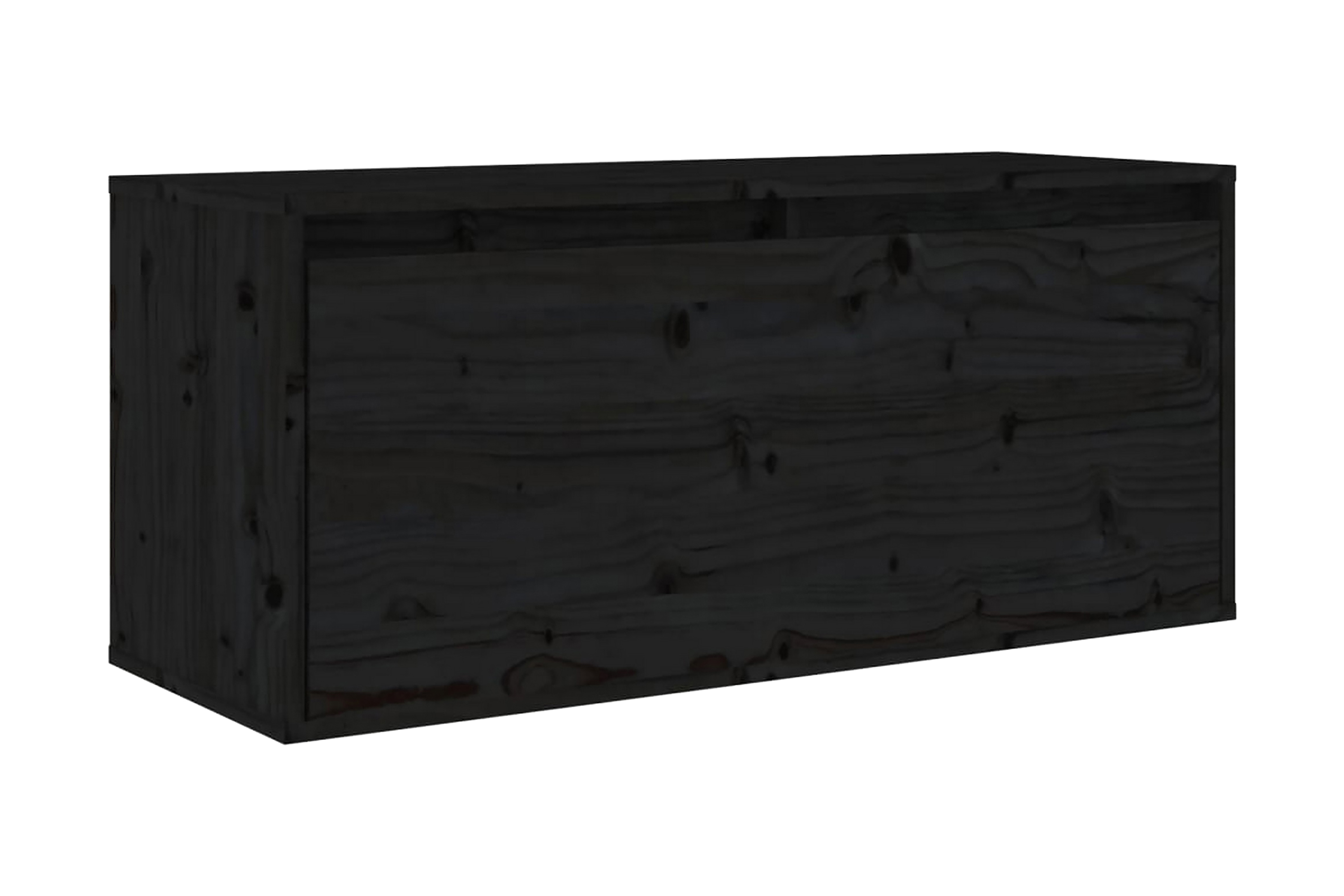 Väggskåp svart 80x30x35 cm massiv furu - Förvaring - Furniturebox