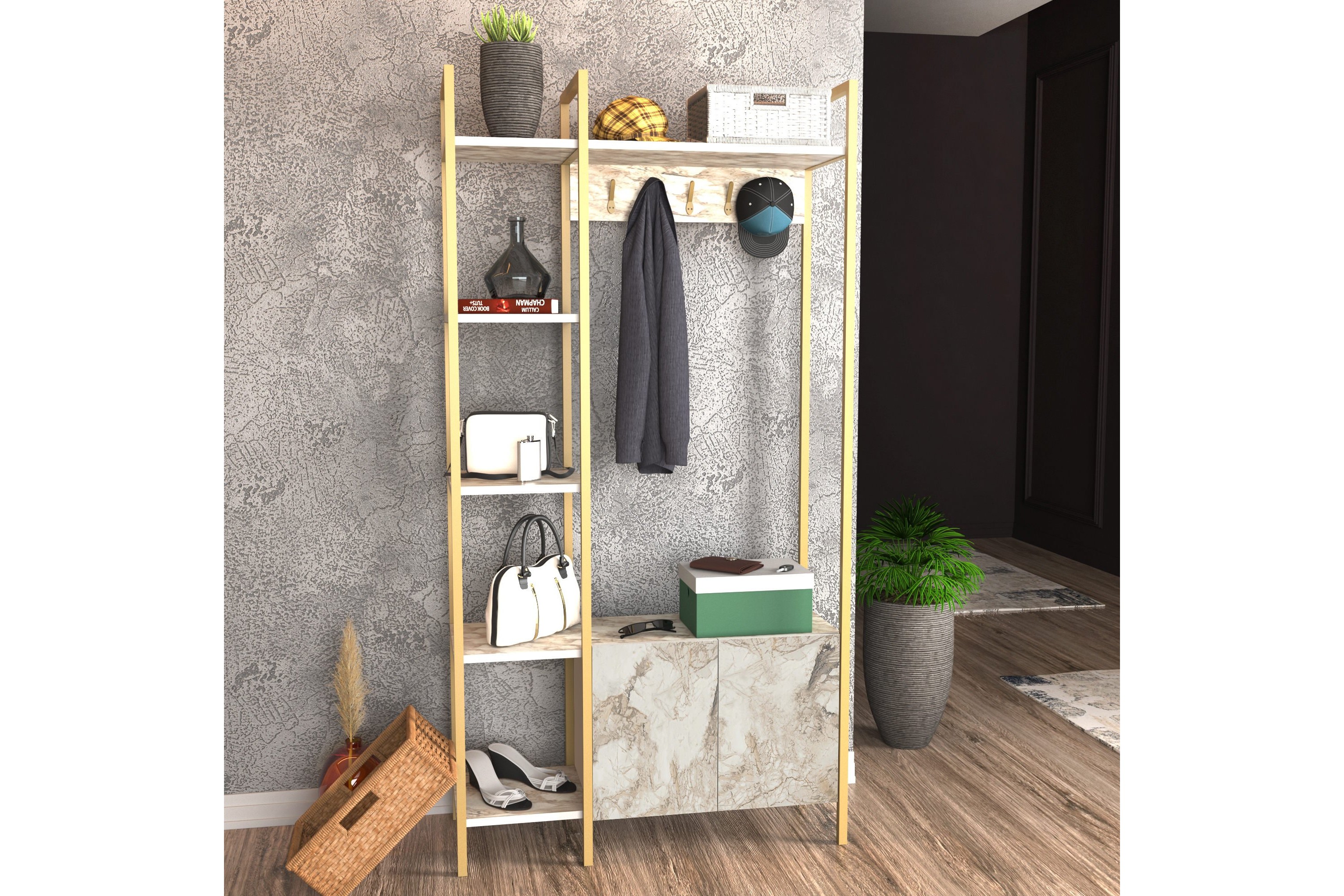 Rinorea Klädhängare 90x175 cm Vit - Förvaring - Trademax