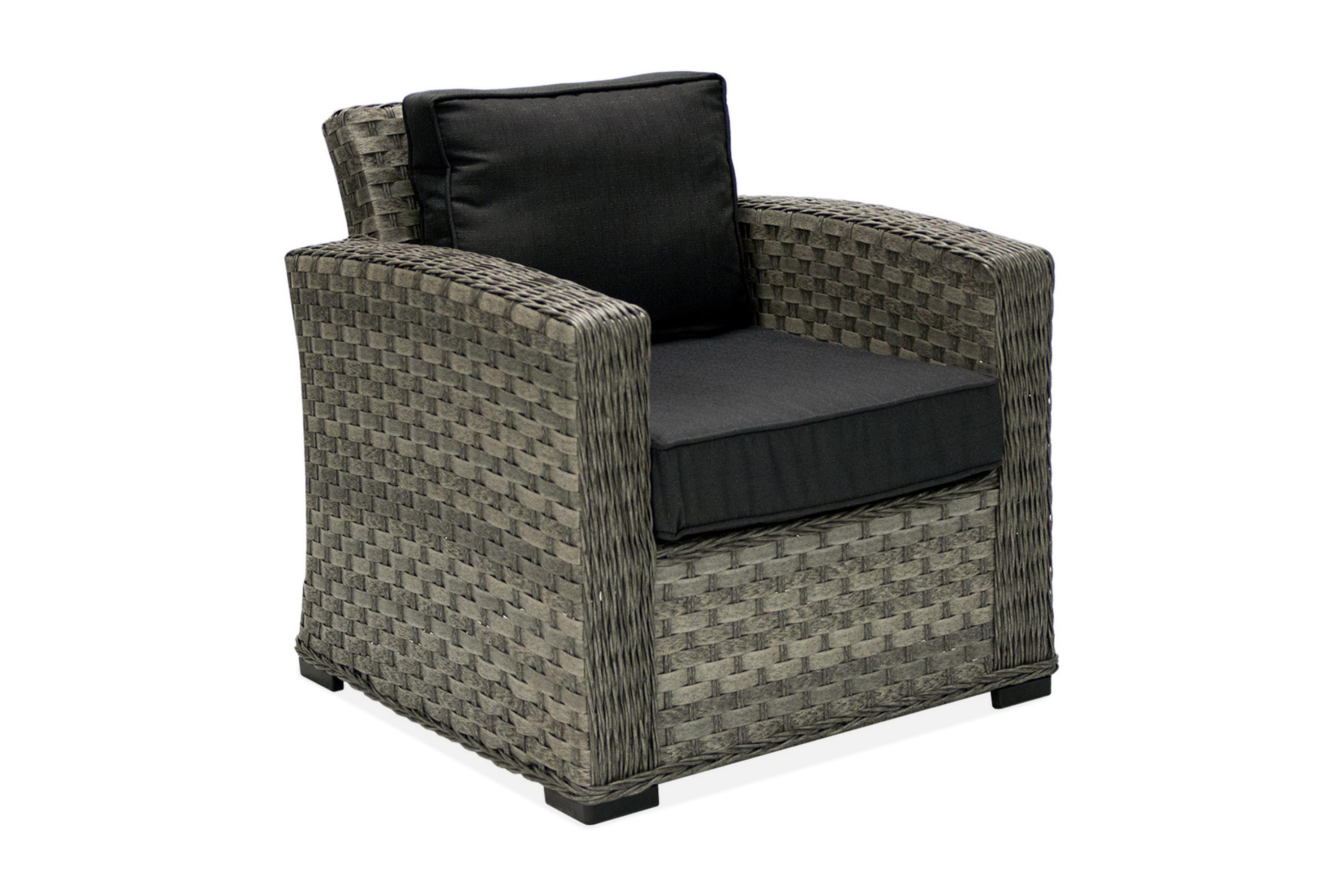 Lenestol GENEVA med pute 78x75x78cm grå - Hagemøbler & utemiljø - Chilli