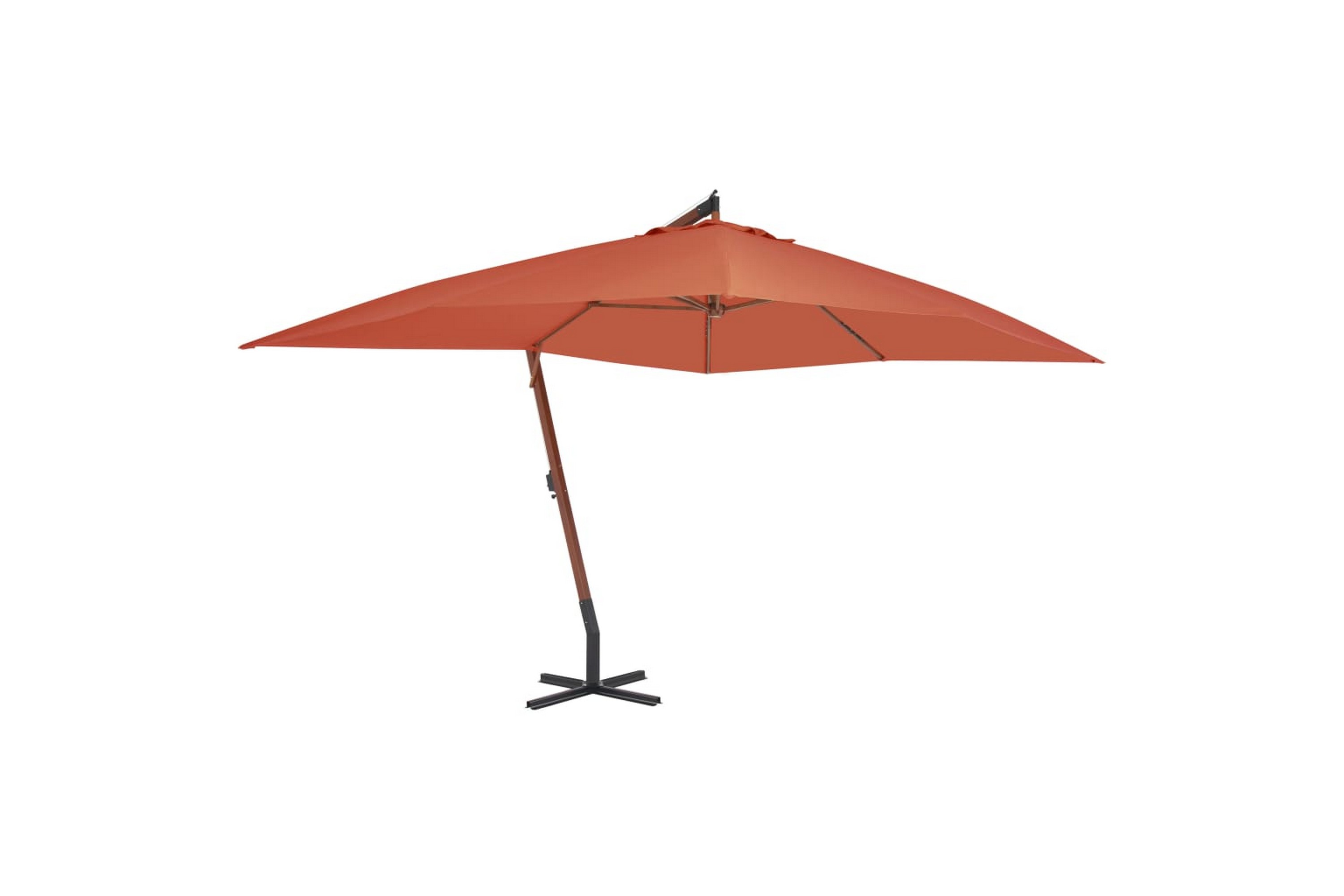 Be Basic Hengeparasoll med trestang 400x300 cm terrakotta - Hagemøbler ...