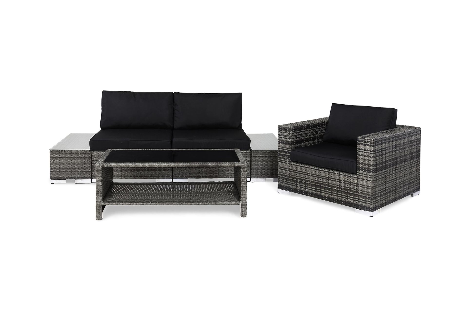 Comfort Garden Bahamas Loungesæt 3 Pers 1 Bord m Hylde 2 Ender 1 ...