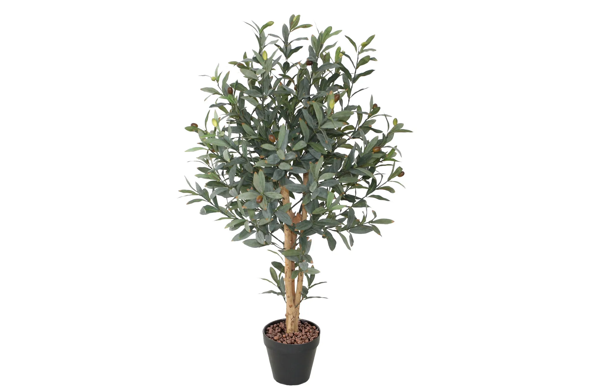 Grön Växt Oliv H90 cm 2 Grenar Svart Kruka - Inredning - Trademax