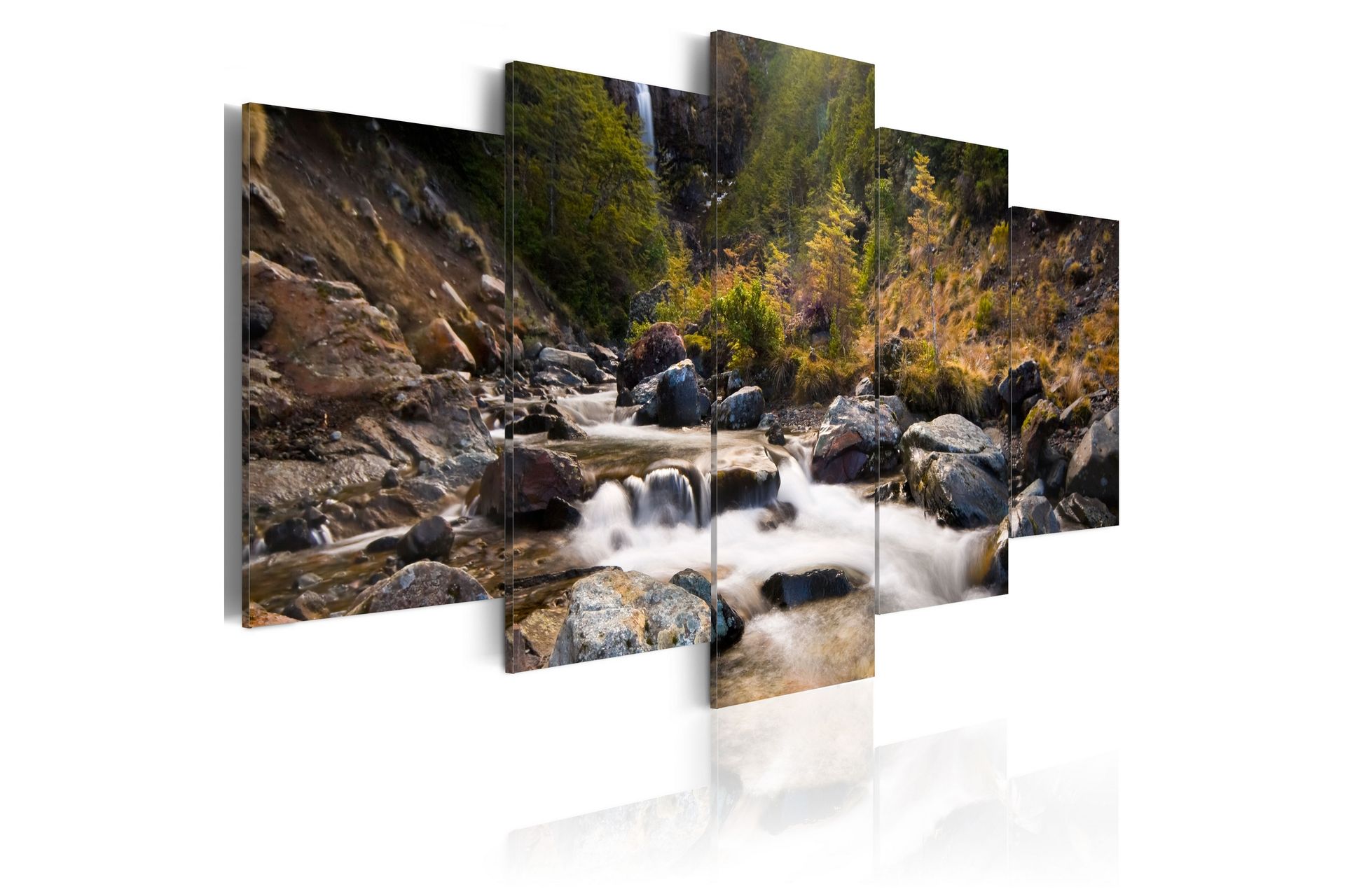 Tavla A Waterfall In The Middle Of Wild Nature 100x50 Artgeist sp. z o ...
