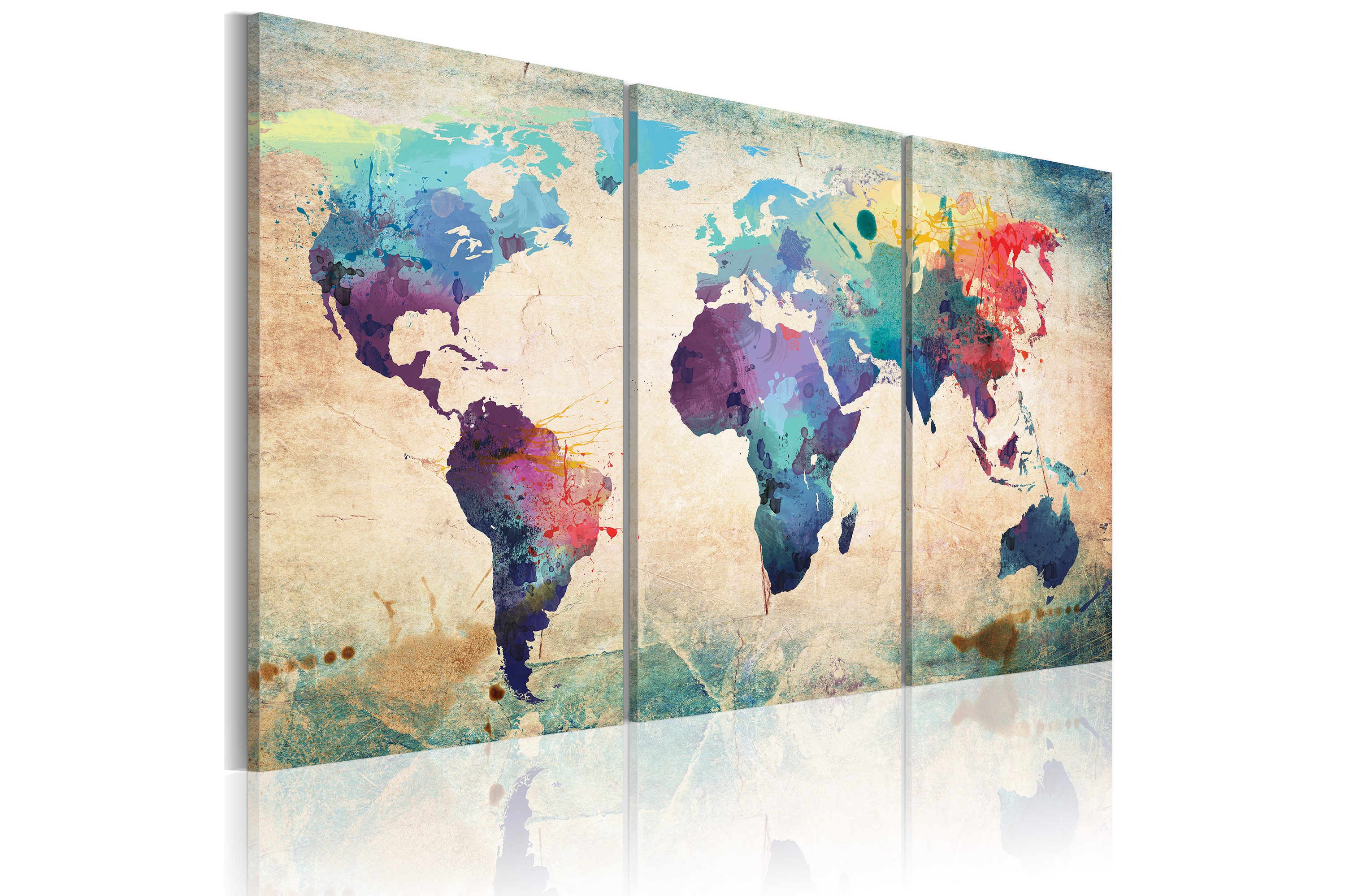 Tavla Världen Målade Med Akvarell 60x30 Artgeist sp. z o. o ...