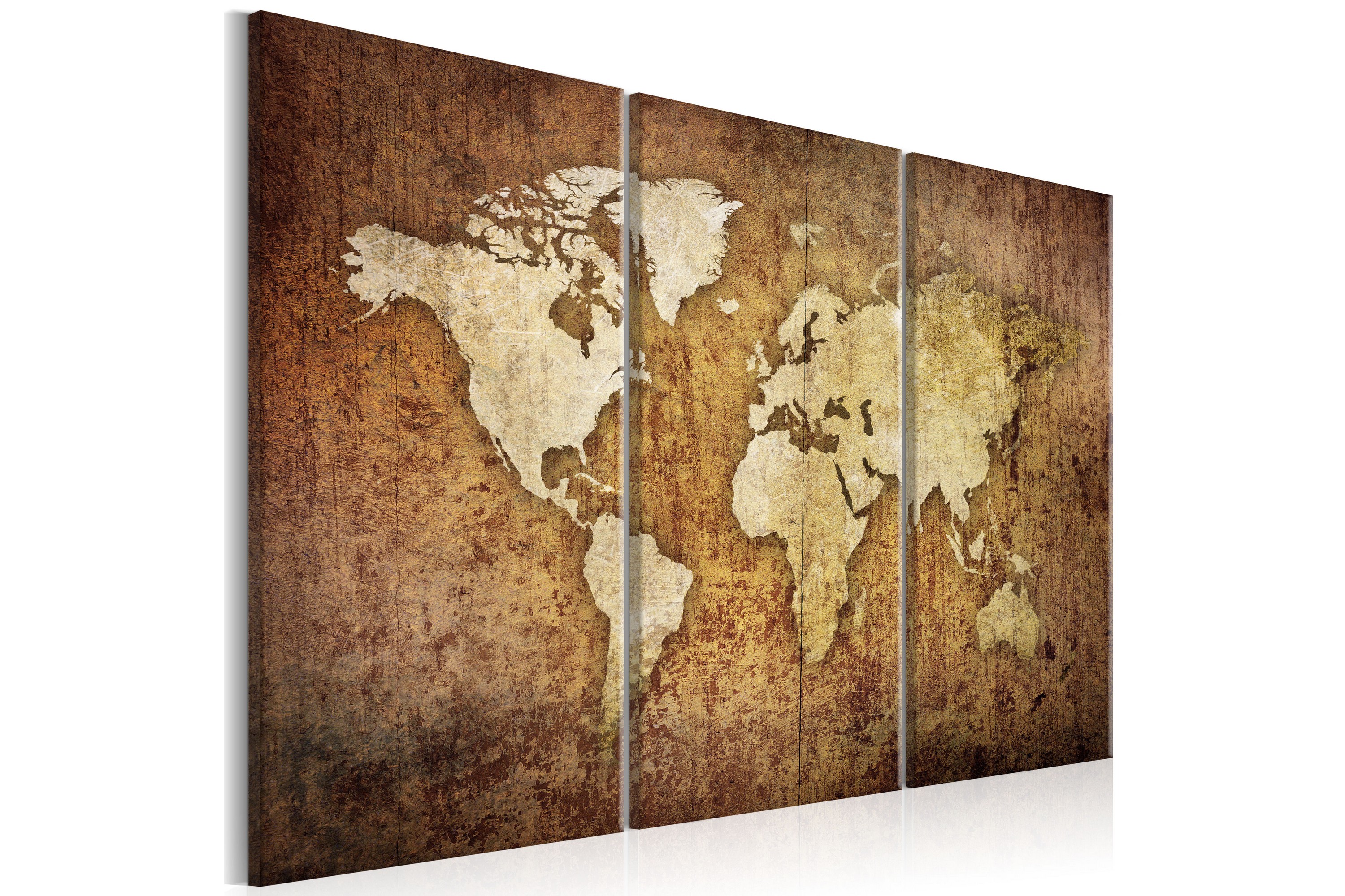 Tavla World Map Brown Texture 120x80 Artgeist sp. z o. o. - Inredning ...