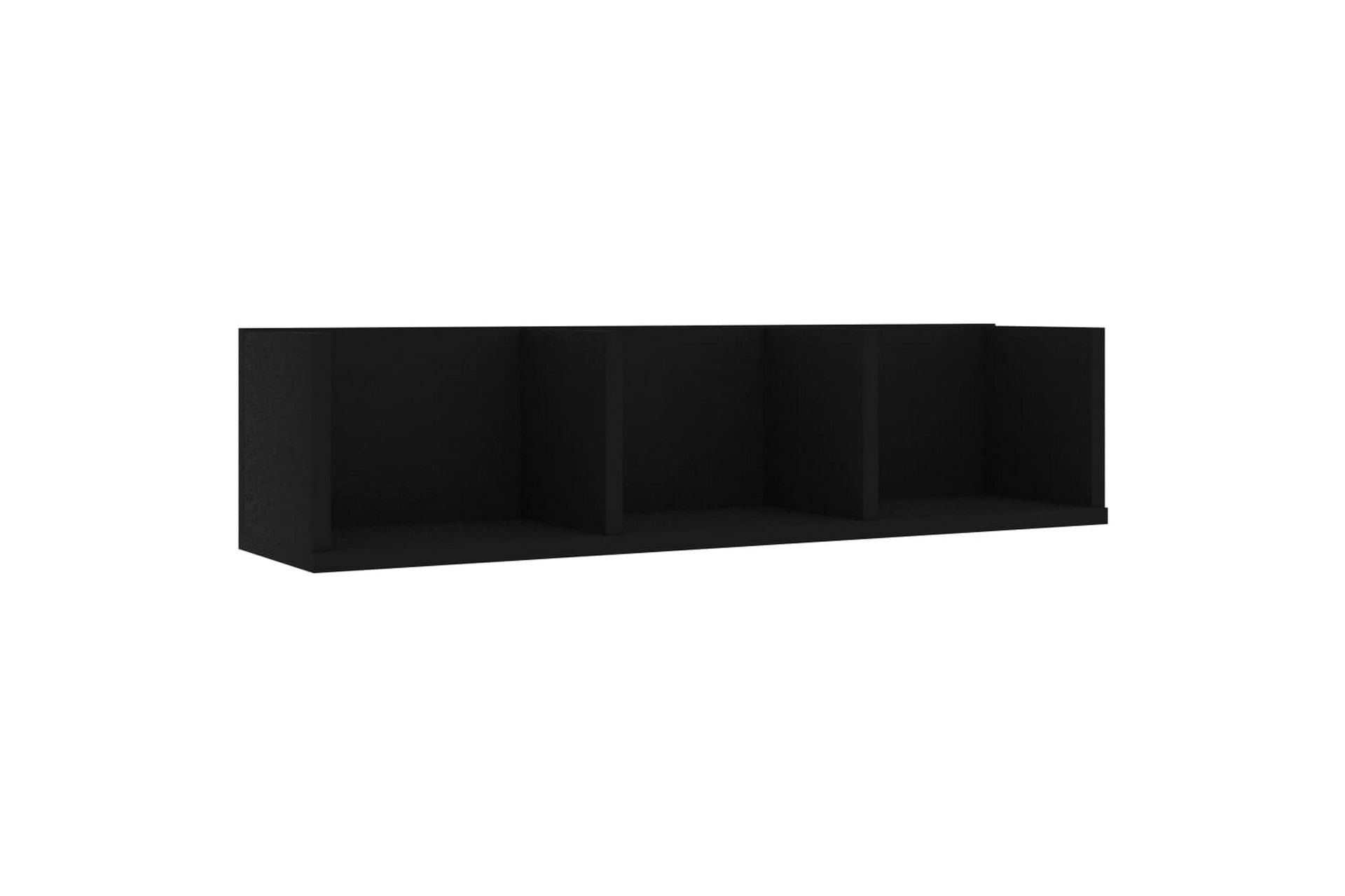Be Basic CD-seinähylly musta 75x18x18 cm lastulevy Musta - Huonekalut ...