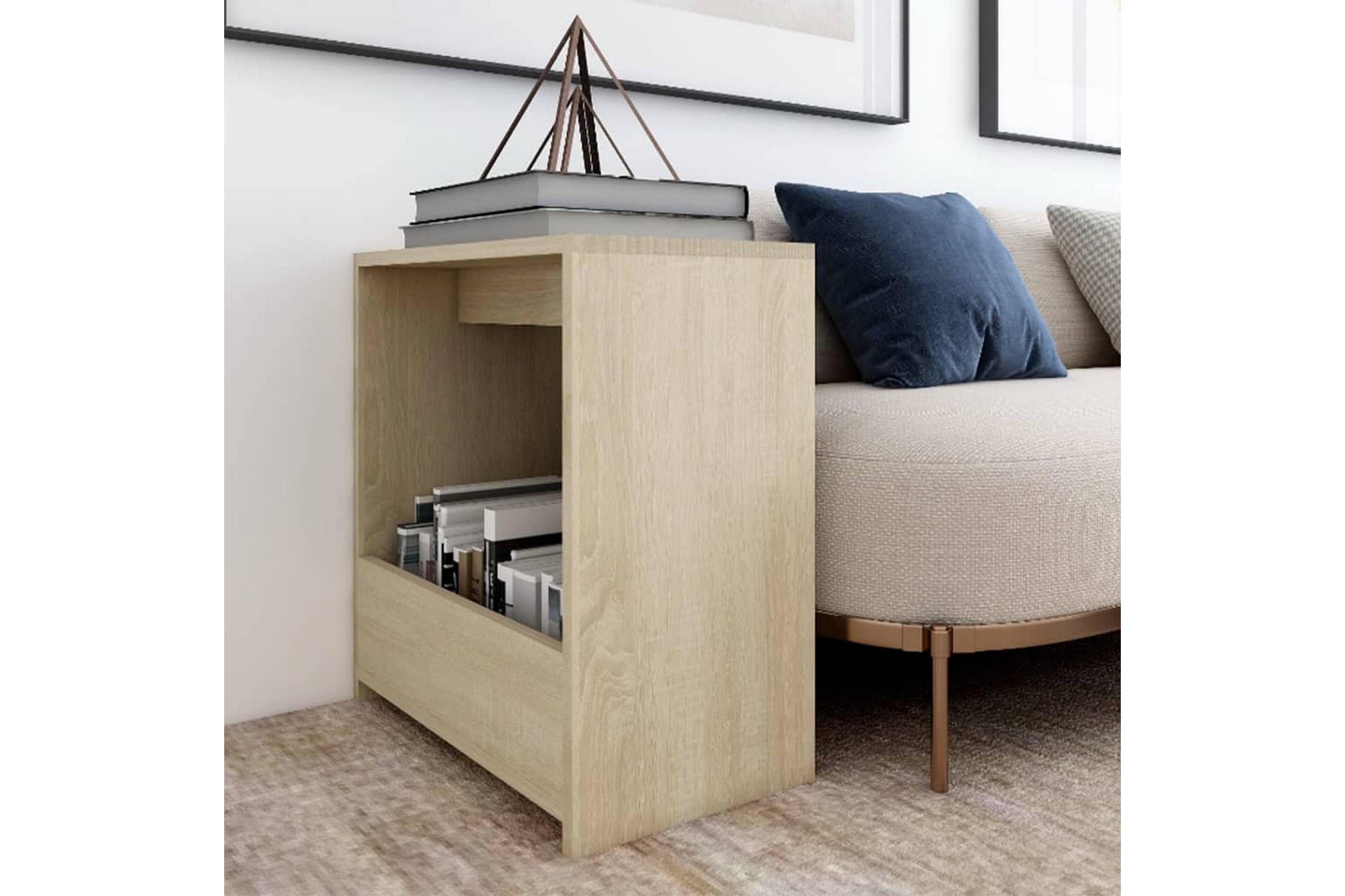 Be Basic Sivupöytä Sonoma-tammi 50x26x50 cm lastulevy - Huonekalut ...