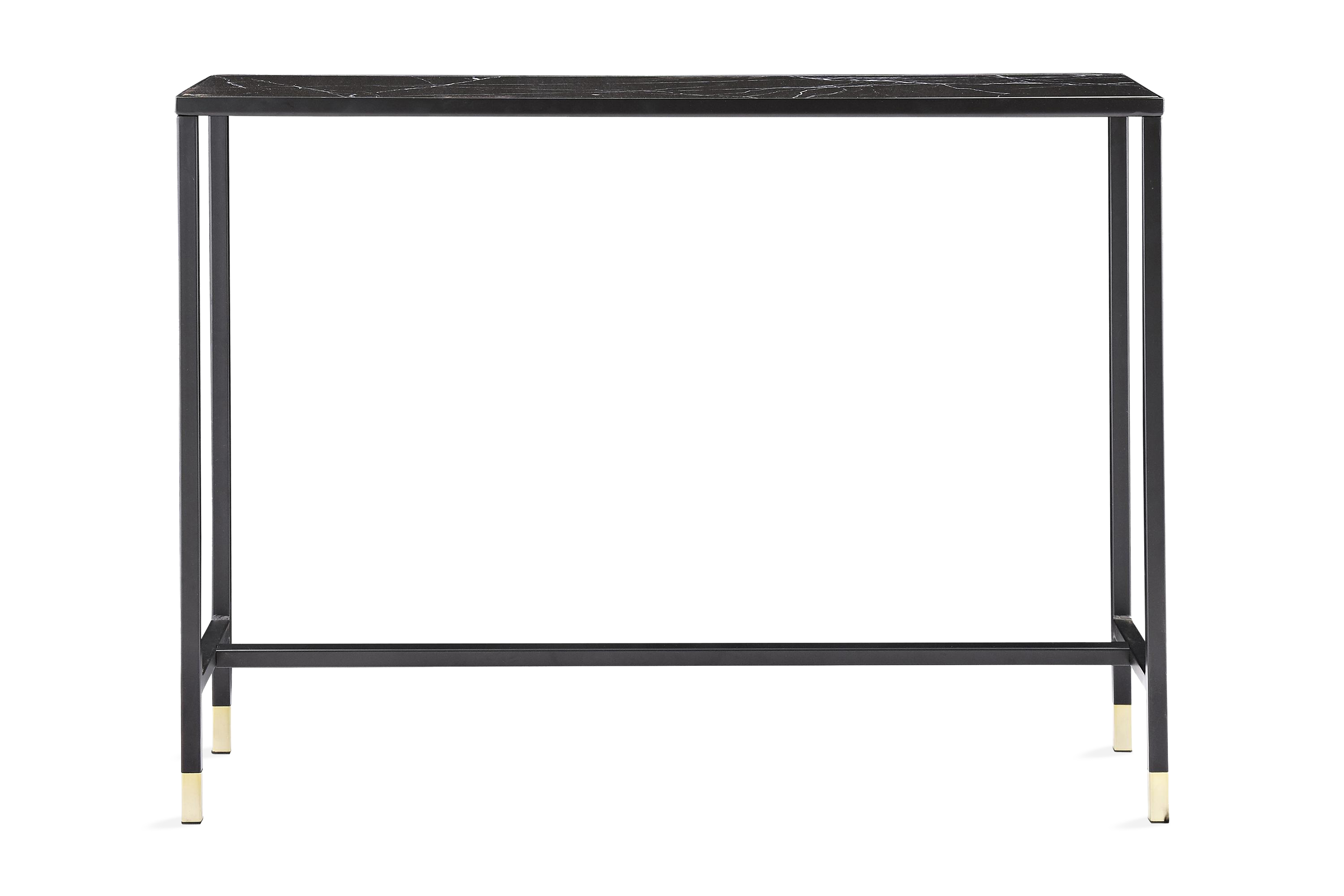 Venture Home Sivupöytä Dipp 100 cm Marmorikuvio Lasi/Musta/Messinki - Huonekalut | Kodin1.com