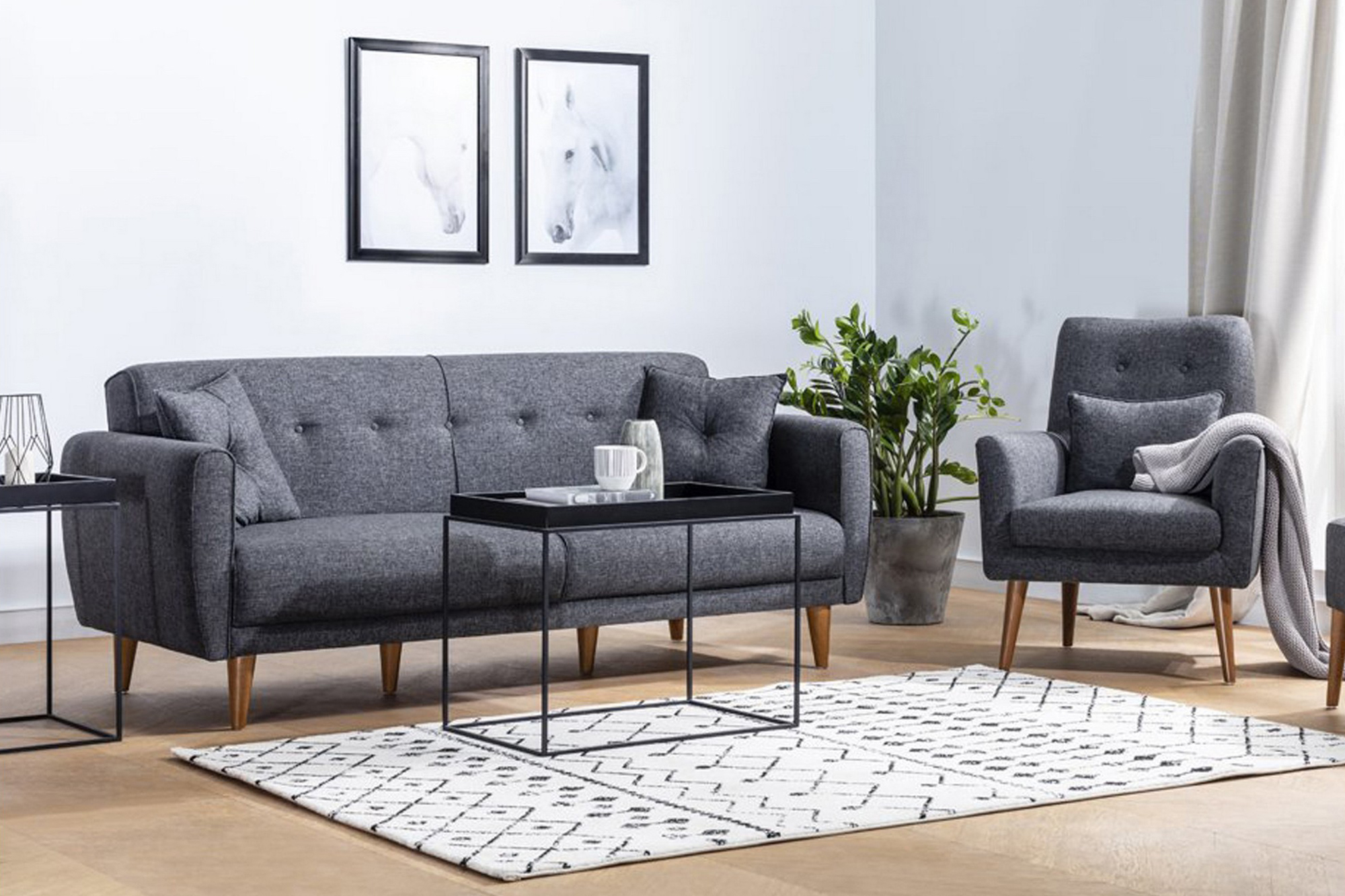 Sohvaryhmä Sanhaja Antrasiitti - Huonekalut | Kodin1.com