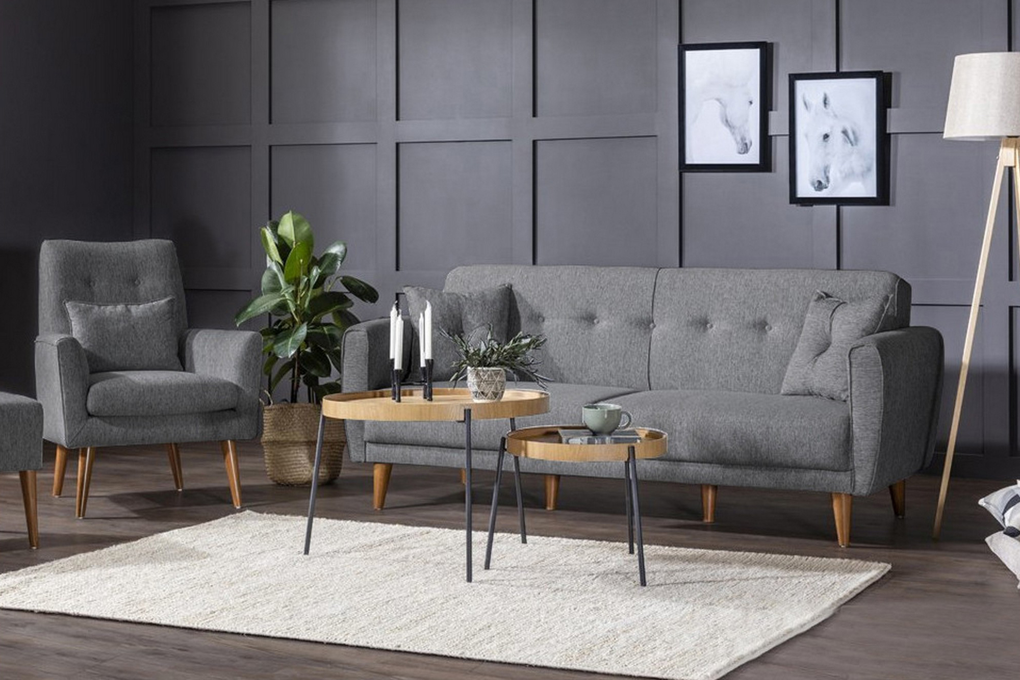 Sohvaryhmä Sanhaja Tummanharmaa - Huonekalut | Kodin1.com