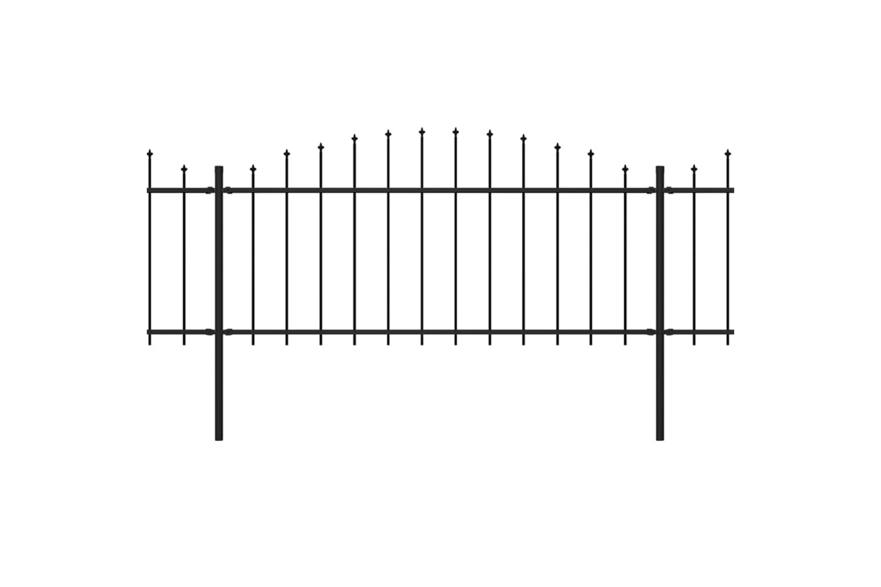 Be Basic Hagegjerde med spydtopp stål (0,5-0,75)x8,5 m svart Svart ...