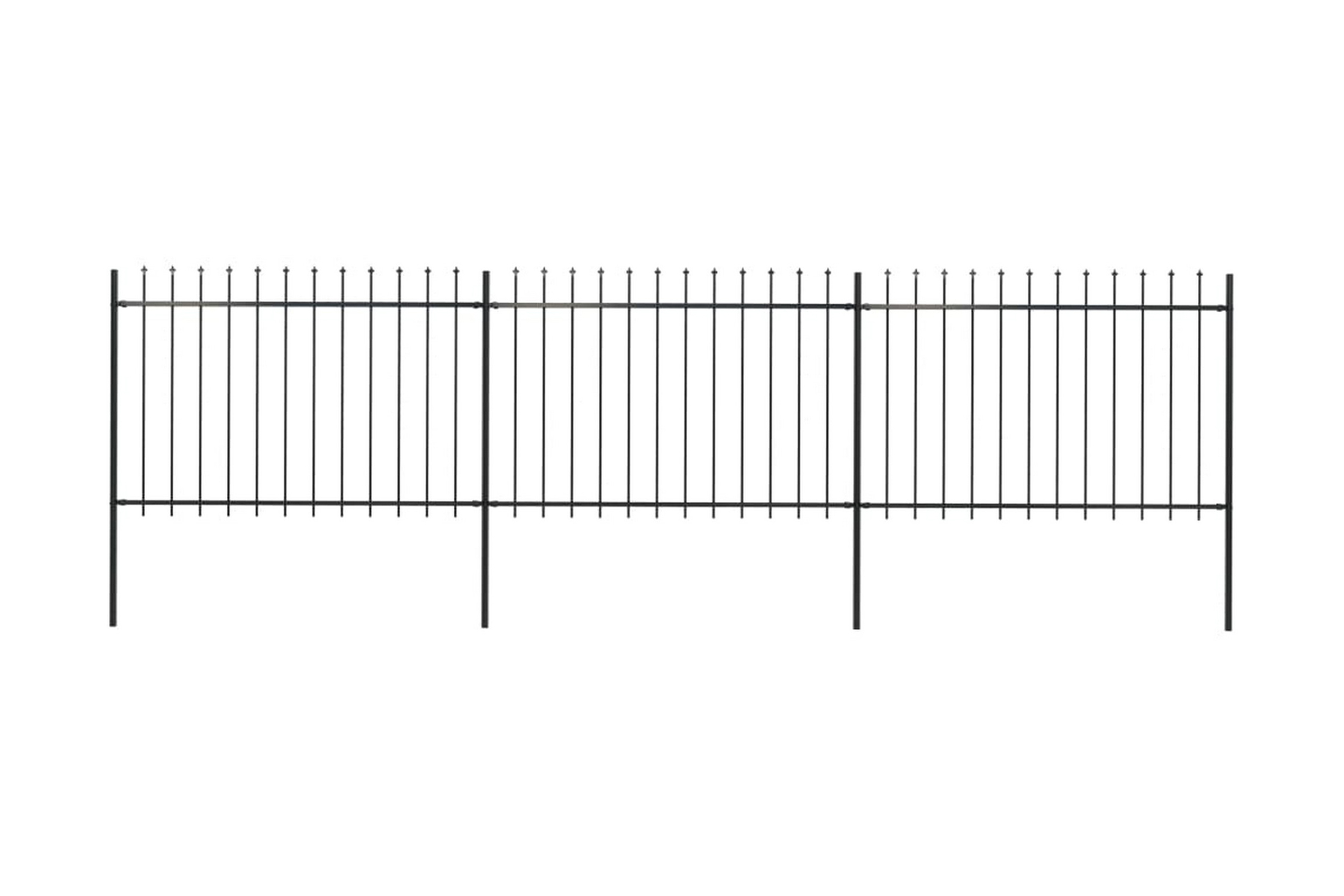 Be Basic Hagegjerde med spydtopp stål 5,1x1,2 m svart Svart - Hus ...