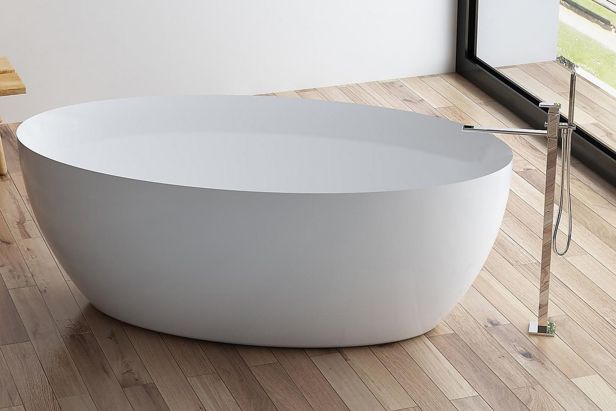 Bathlife Bathlife Modern Badekar 160 cm Ovalt Frittstående Hvit - Hus ...