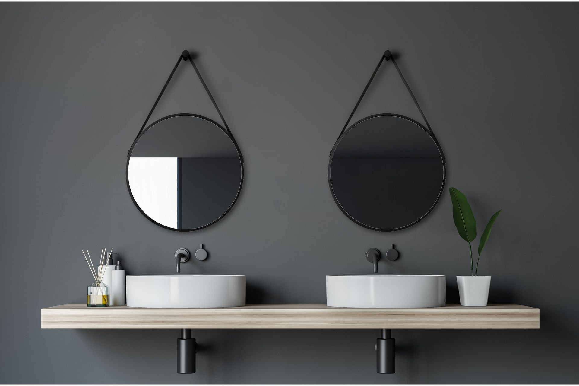 Knutby Speil 50 cm Rund Svart - Hus & oppussing - Trademax
