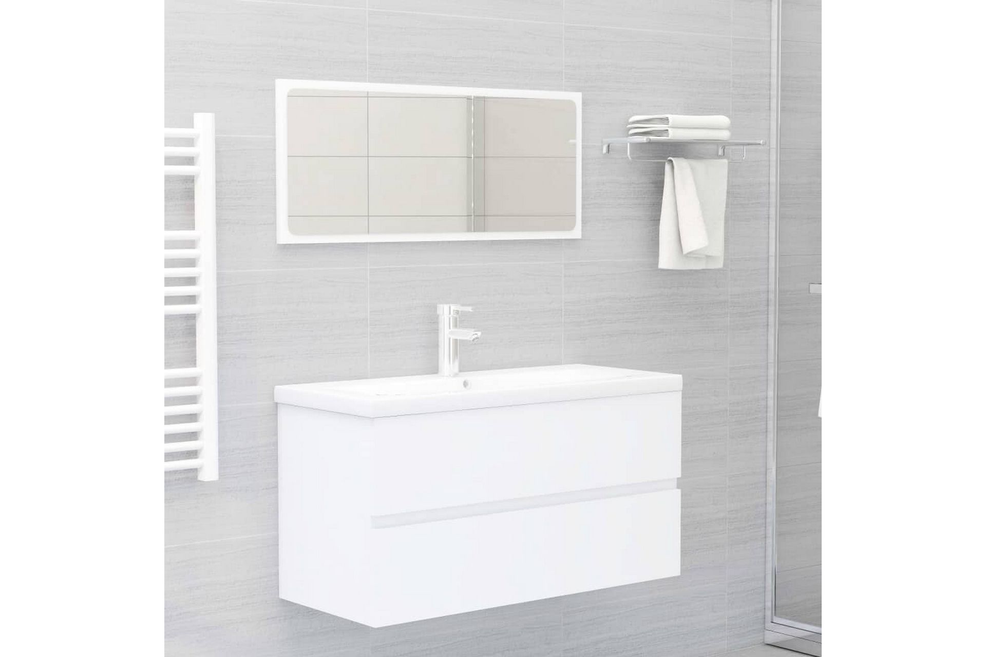 Be Basic Servantskap med innebygd vask hvit sponplate Hvit - Hus ...