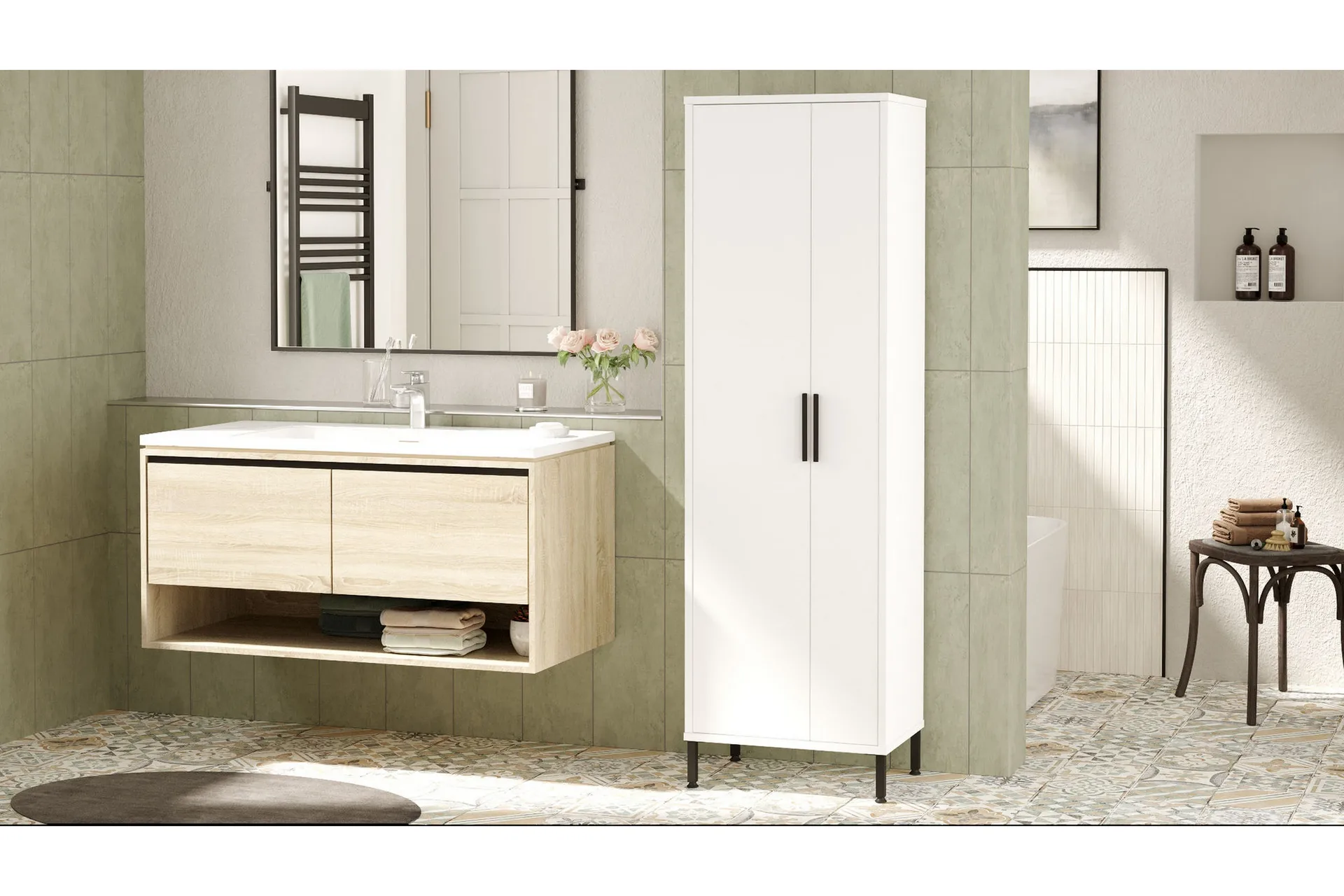Rinorea Oppbevaringsskap 50,4x165 cm Hvit - Hus & oppussing - Trademax