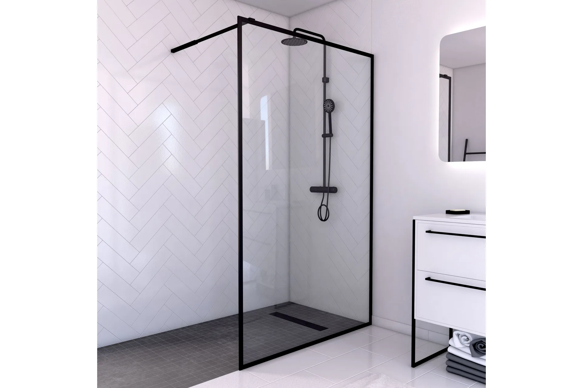 Gullebo Glassvegg 200 cm Svart - Hus & oppussing - Black Friday! - Trademax