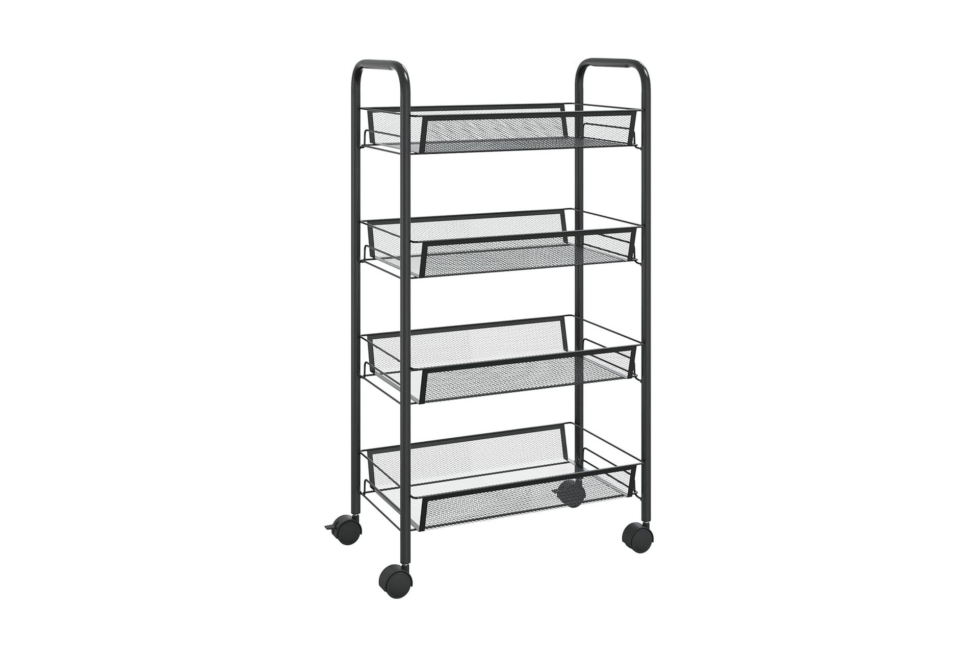 Be Basic Rullvagn 4 våningar svart 46x26x85 cm järn Svart - Hus ...