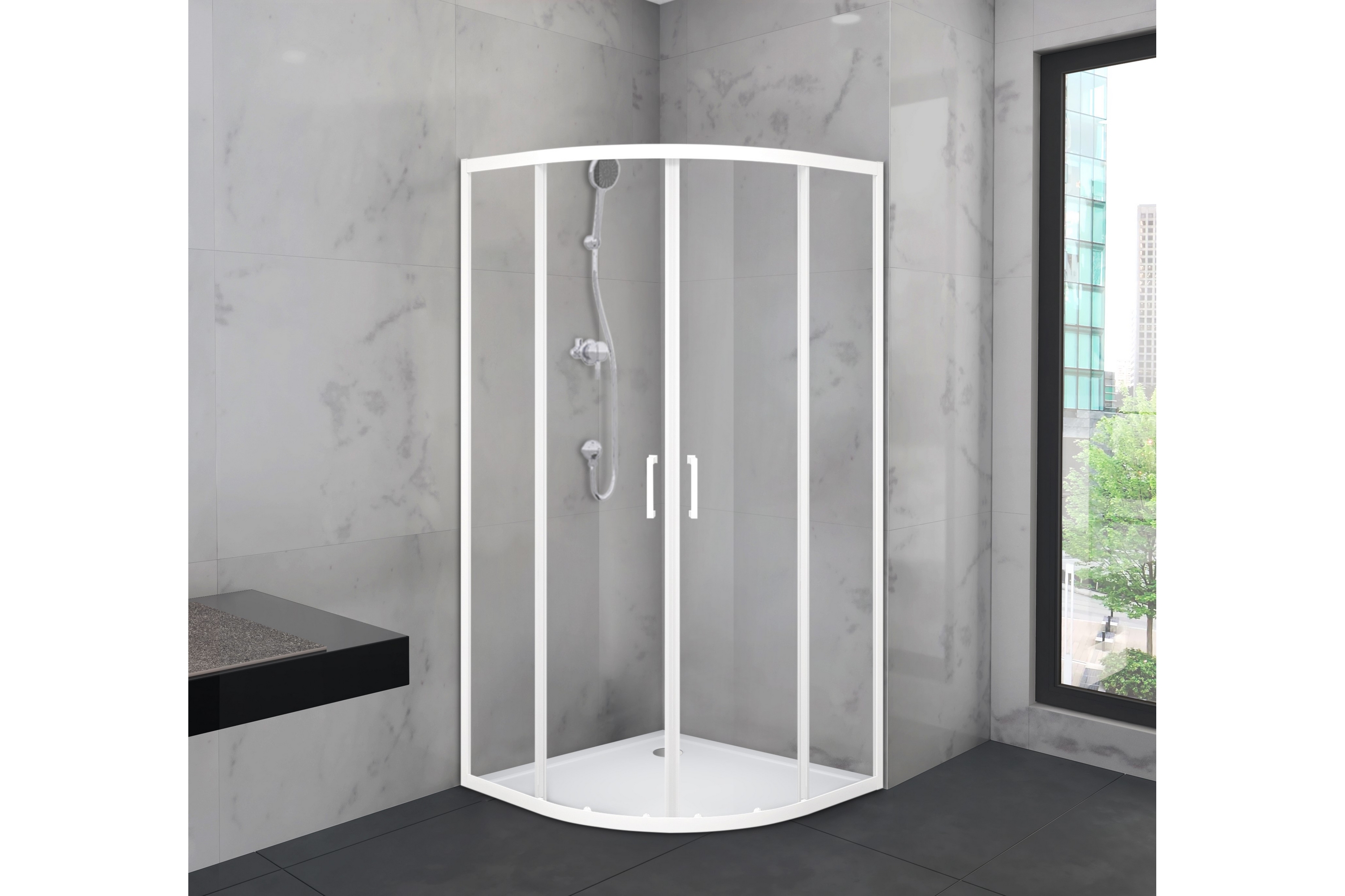 Gullebo Duschvägg 90x200 cm Vit - Hus & renovering - Trademax