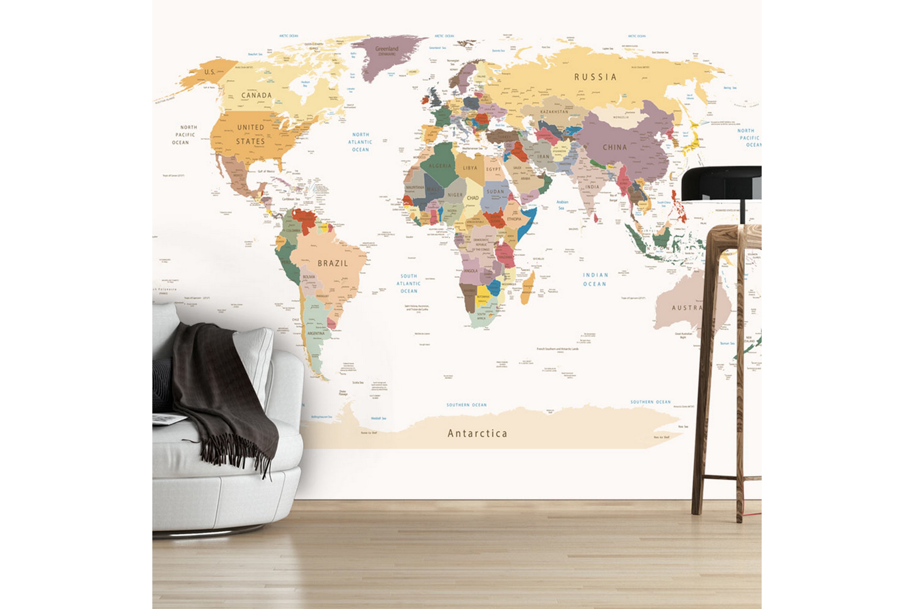 Fototapet World Map 250x175 - Innredning - Trademax