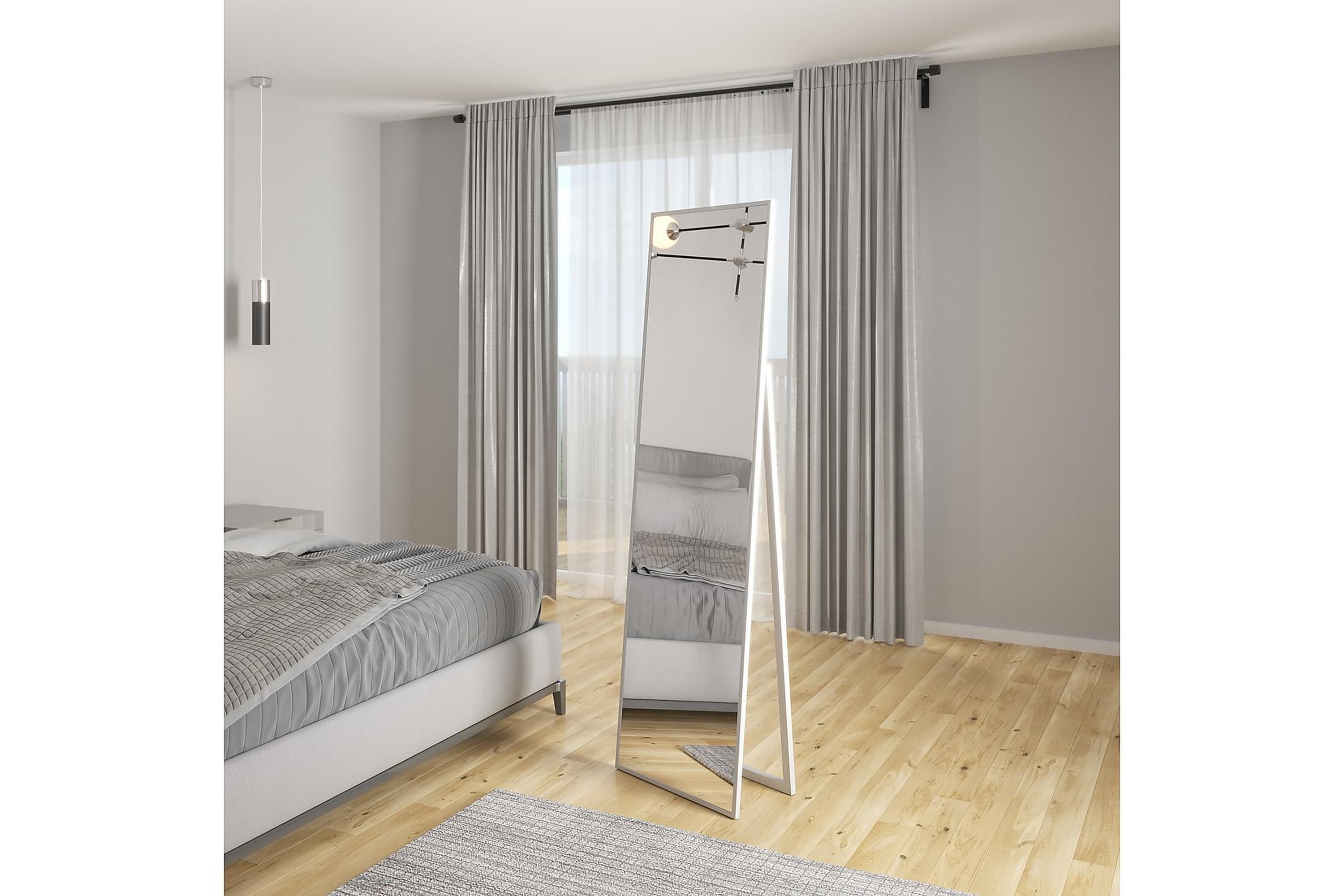 Hidemi Golvspegel Glas Vit - Inredning & dekor - Furniturebox