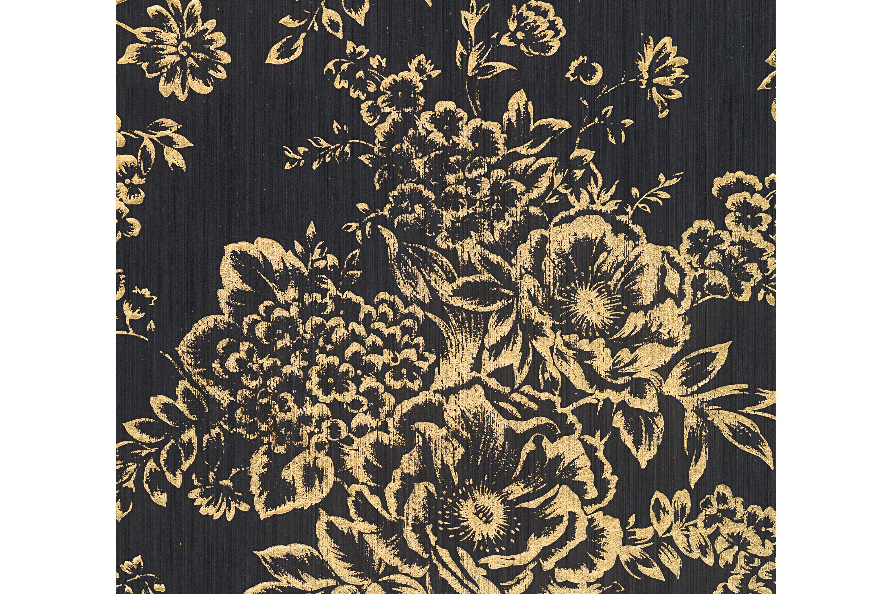 Blommig Tapet Metallic Silk Ovävd Guld - Mönstrad tapet | Chilli